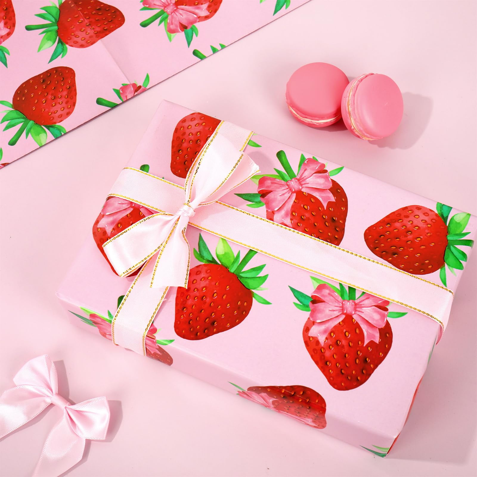 FYSUIMU Strawberry Wrapping Paper, TSF6 19.7 x 27.6 Inch - Not Roll ...