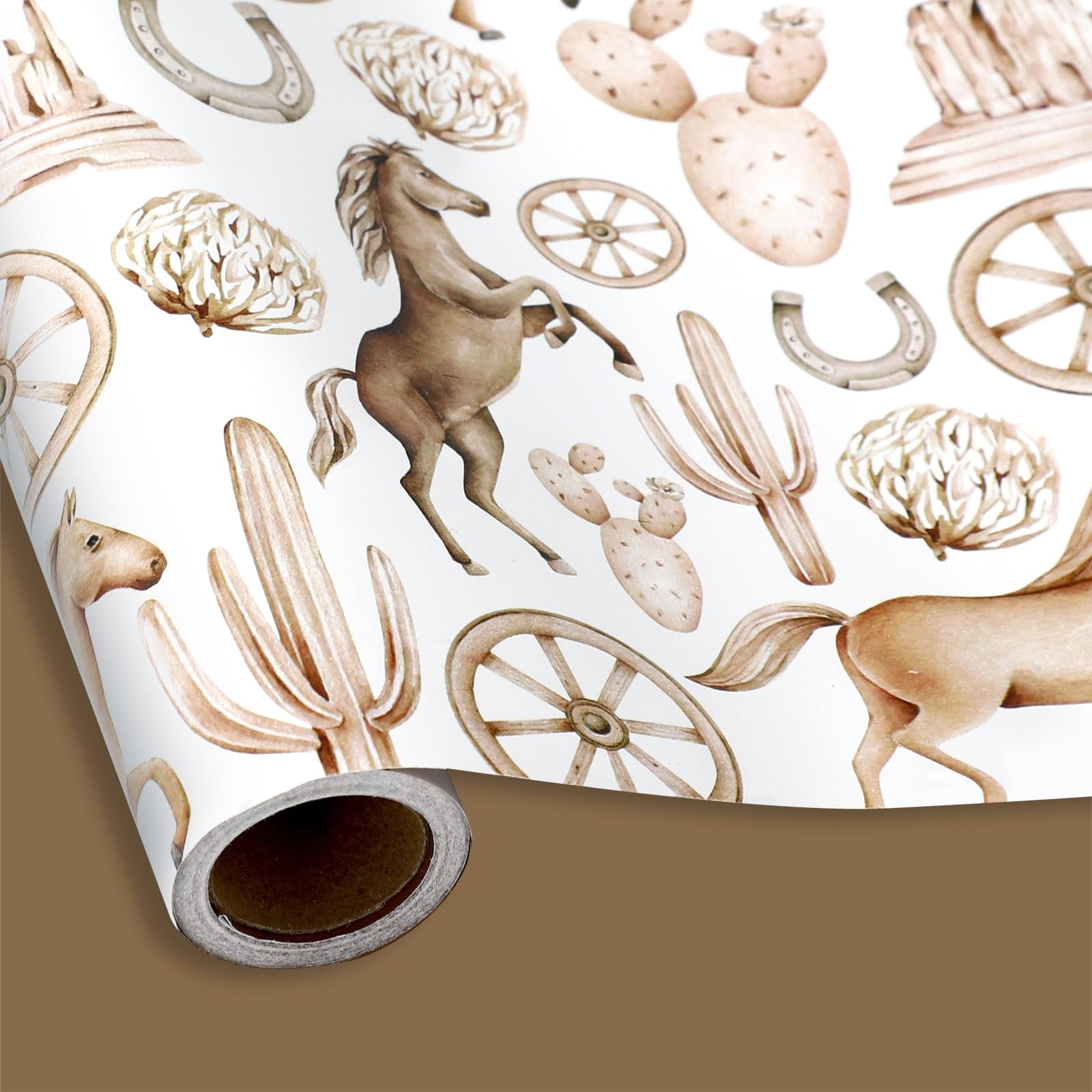 FYSUIMU Western Cowboy Wrapping MMF7 Paper - Mini Roll - 17 In x 32.8 ...