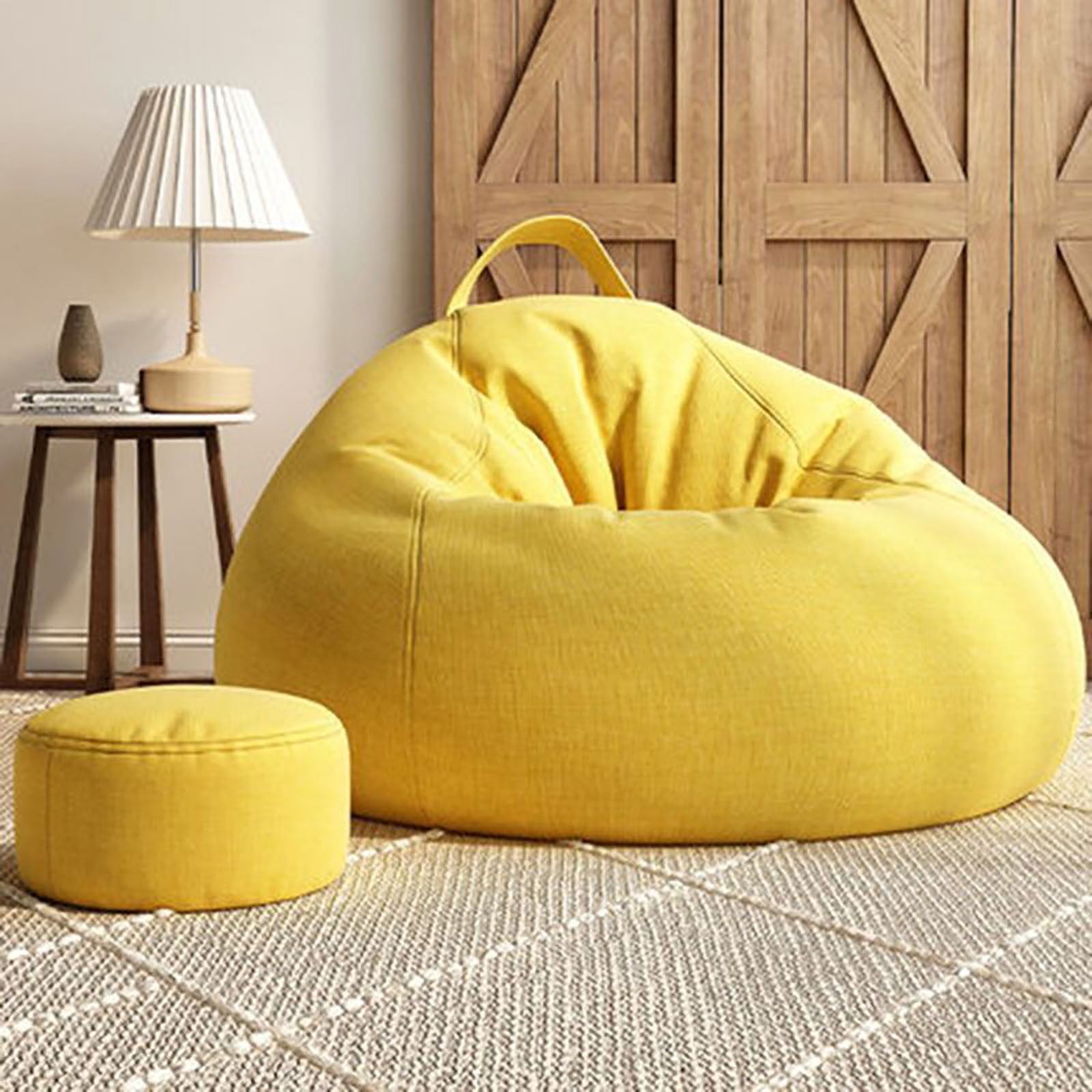 FYTPOV Cozy Bean Bag Chair, Yellow Bean Bag with Filler, Bean Bag Chair ...