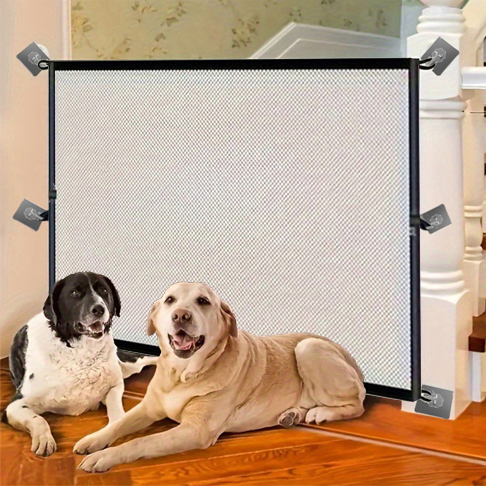 FYTPOV Dog Gate for Stairs Pet Gates for The House, Mesh Dogs Screen ...