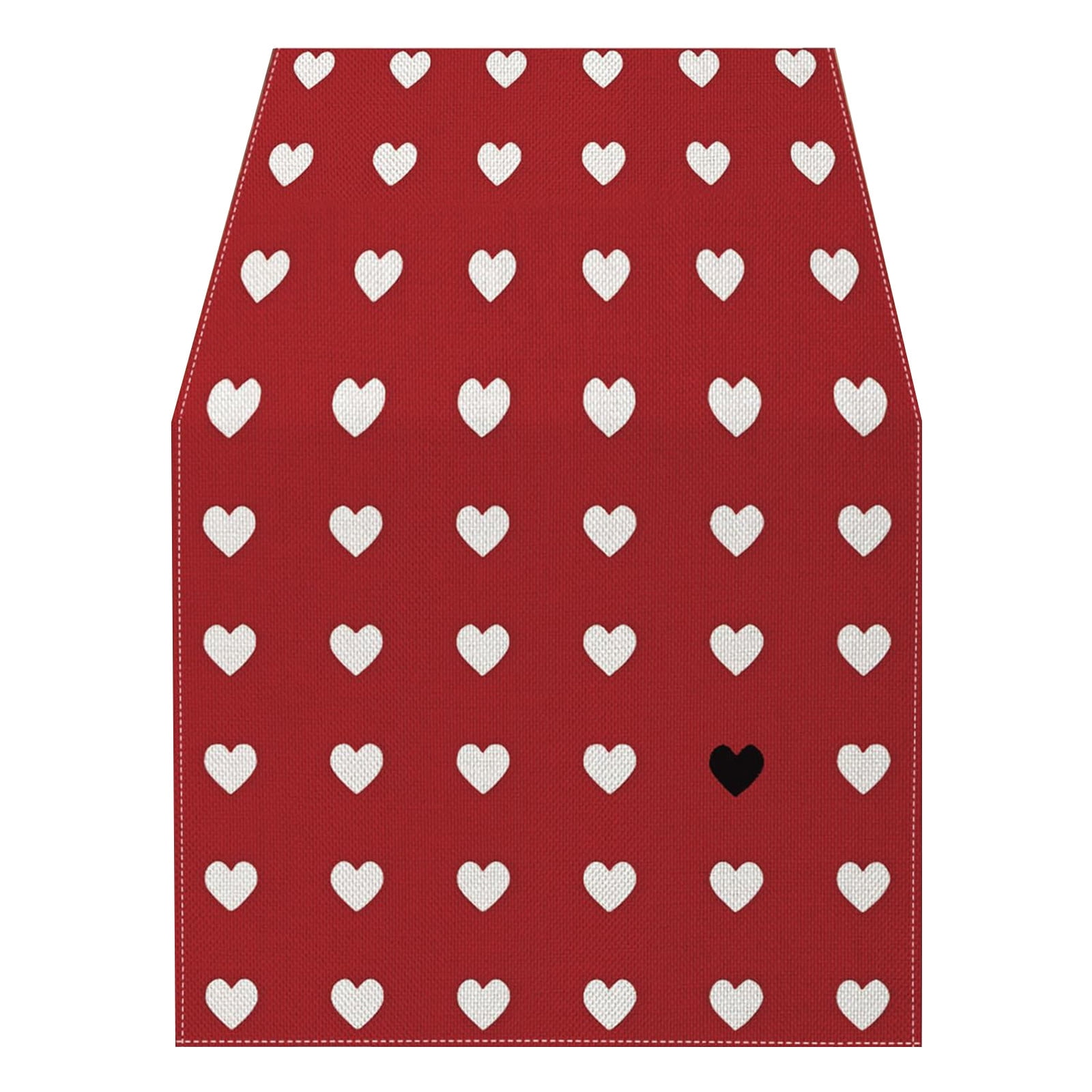 FYTPOV Flax Table Runner, Valentines Day Decorations, Hearts Red Table ...
