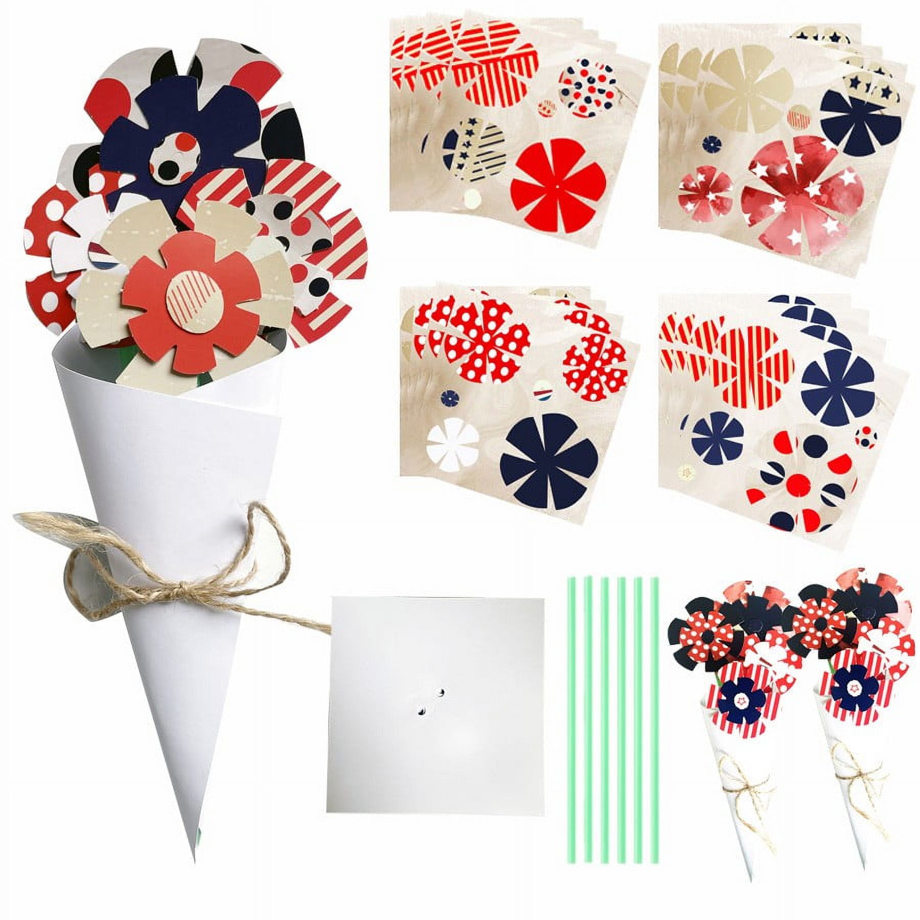 FYTPOV Independence Day Diy Scented Flower Greeting Card Set Kit 4th of ...