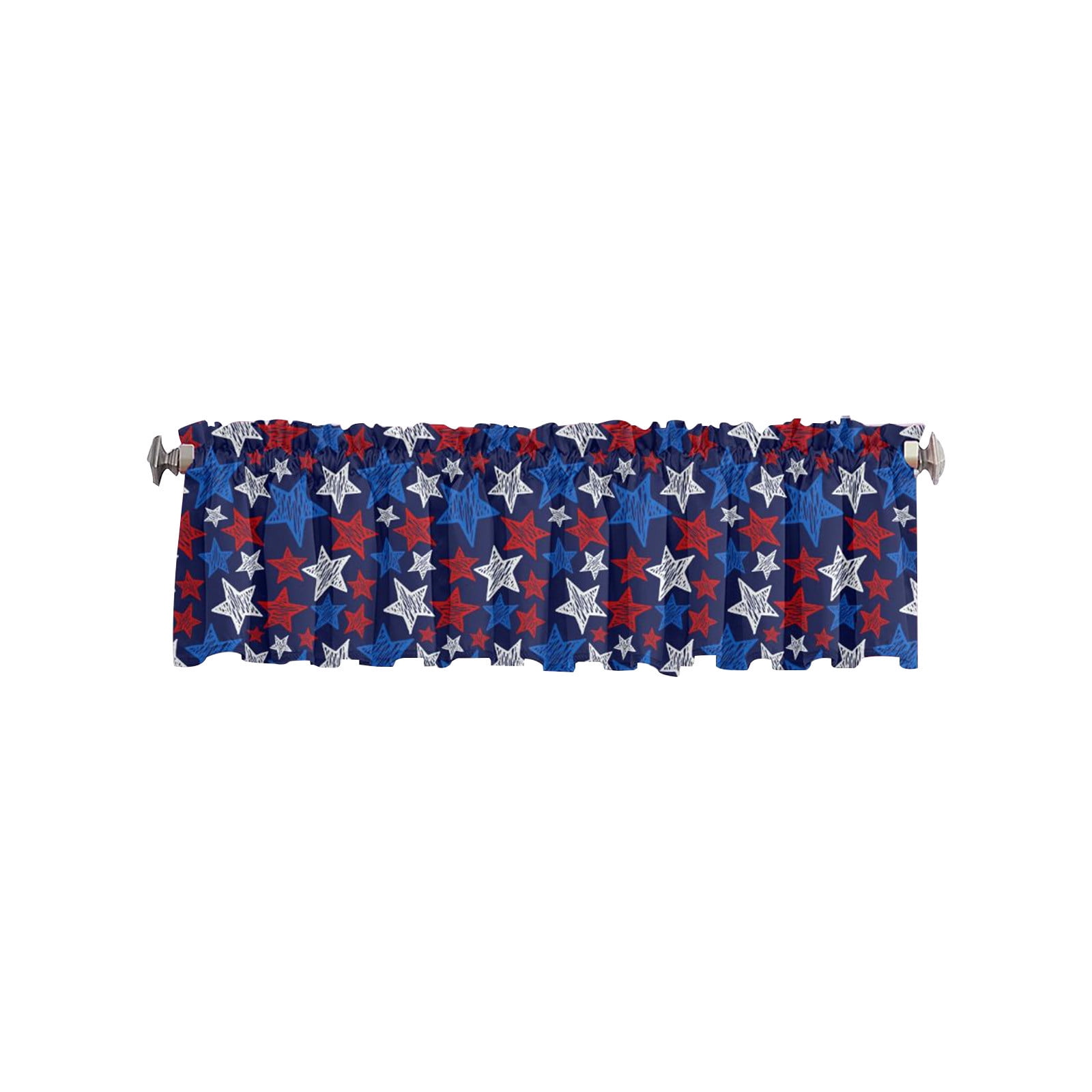 FYTPOV Patriotic Curtain Valance for Windows, 4th of July USA Flag ...
