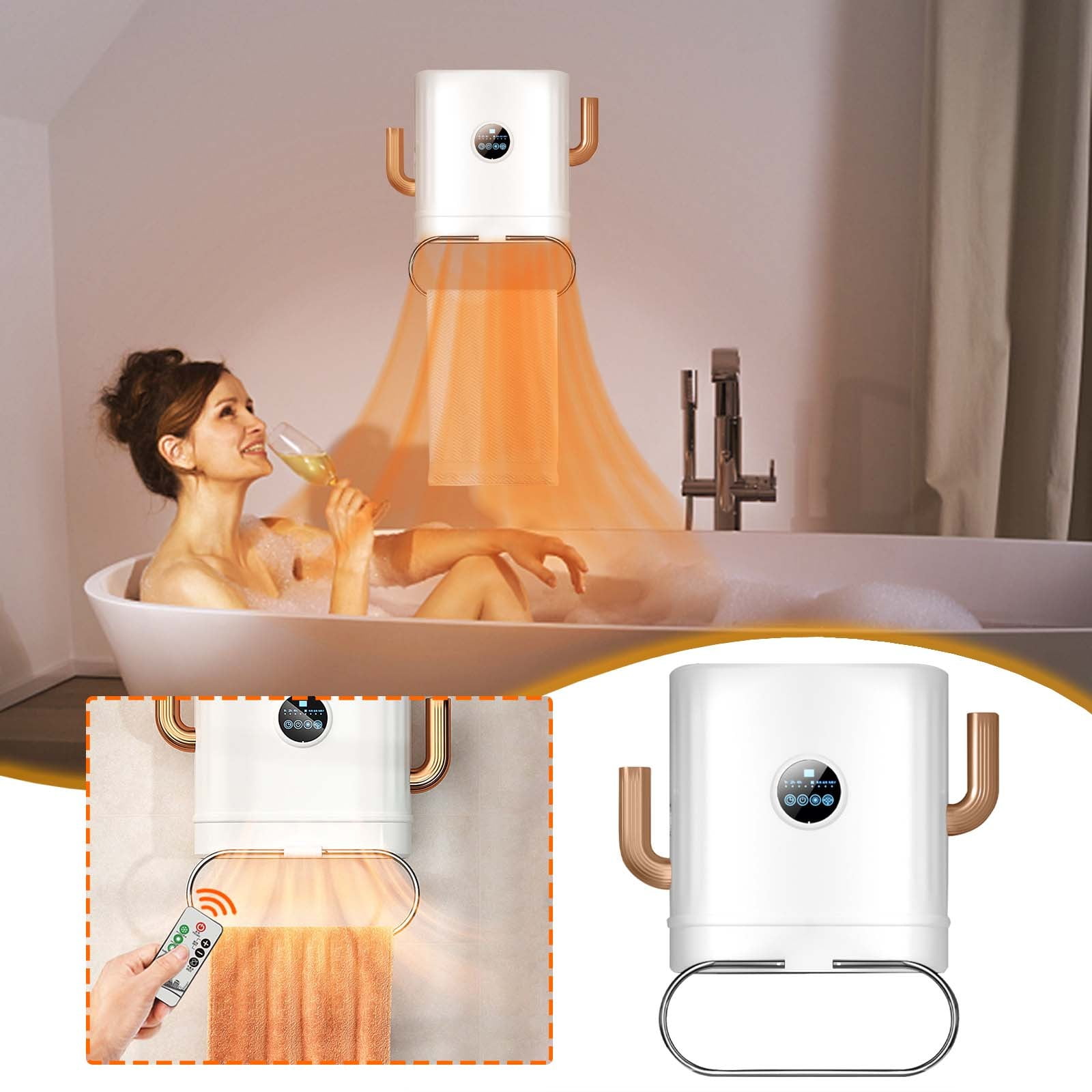 FYTPOV Space Heater, Wall Mounted Heater for Bathroom, Portable Heater ...