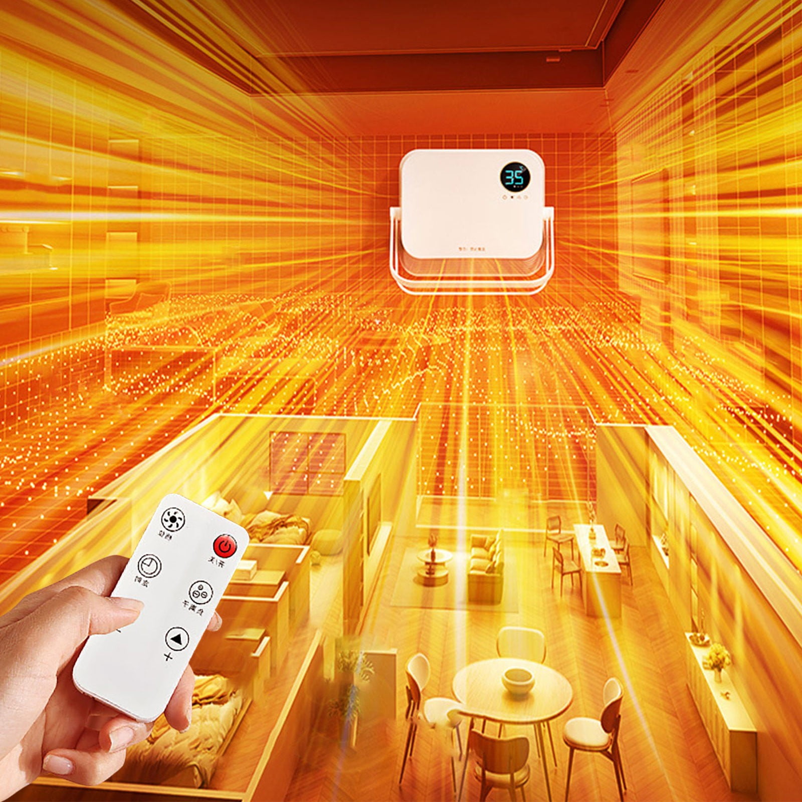 FYTPOV Wall Mounted Heater with Handle, Space Heaters for Indoor Use, 3 ...