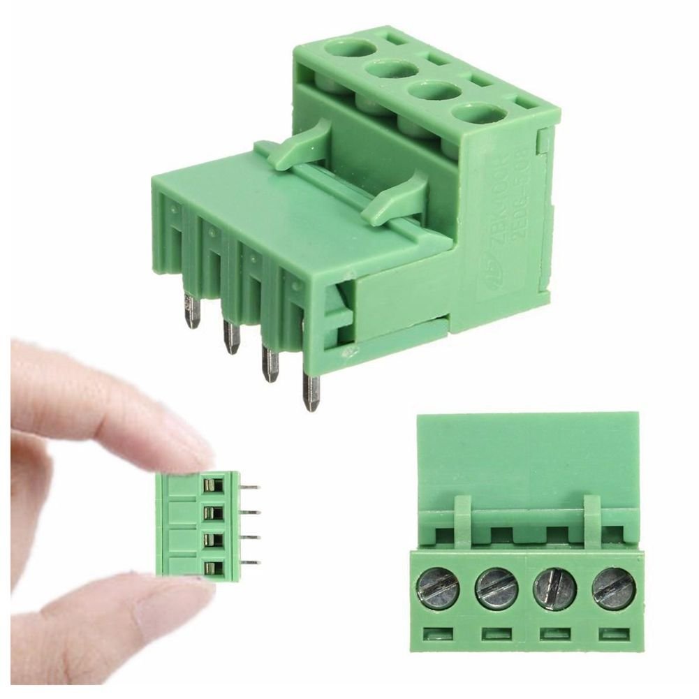 FYUU 4Pole 4Pin 5.08mm Plug-in Screw Terminal Block Connector Kit Pitch ...
