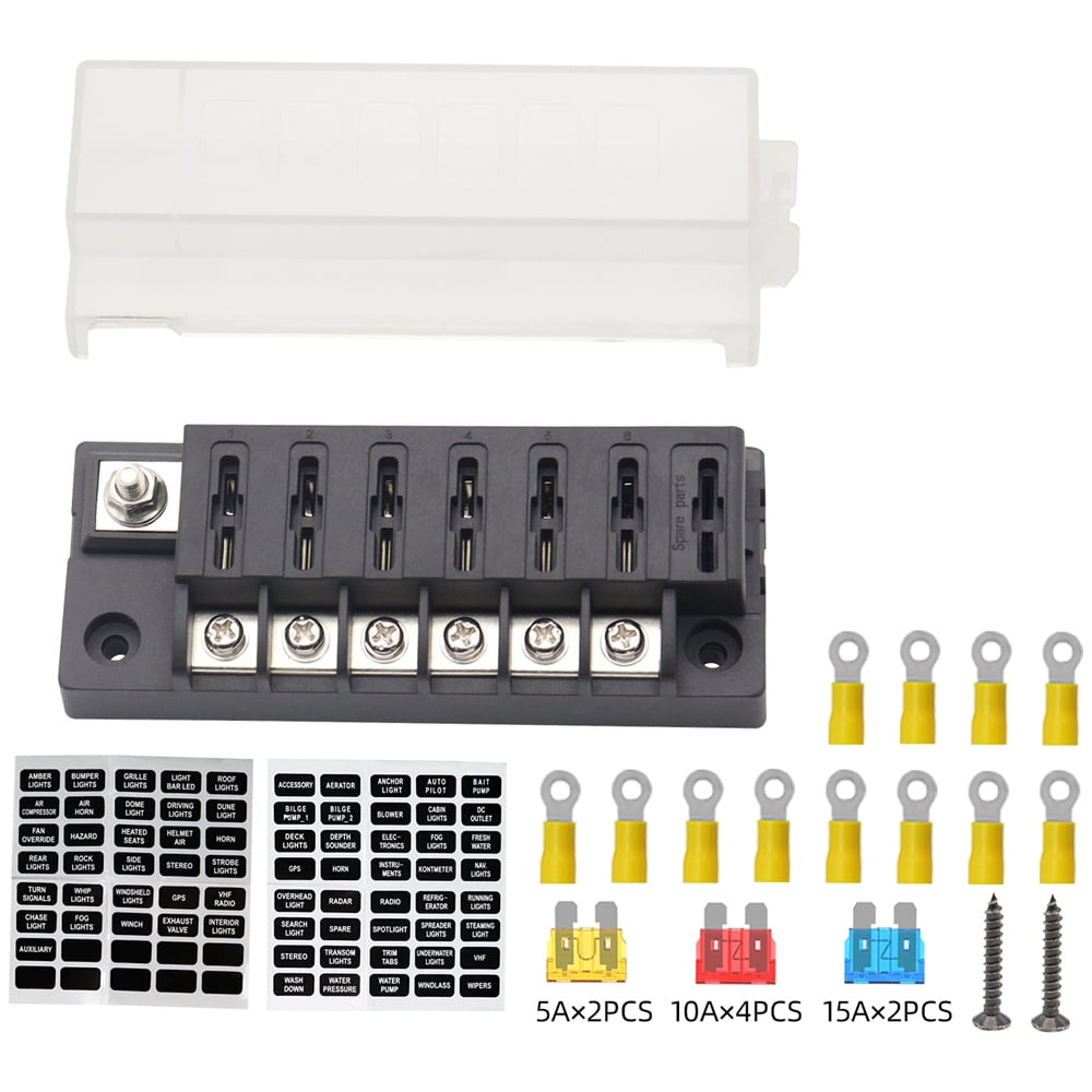 FYUU 6-Way Compact Fuse Box With Single Input And 6 Outputs - Walmart.com