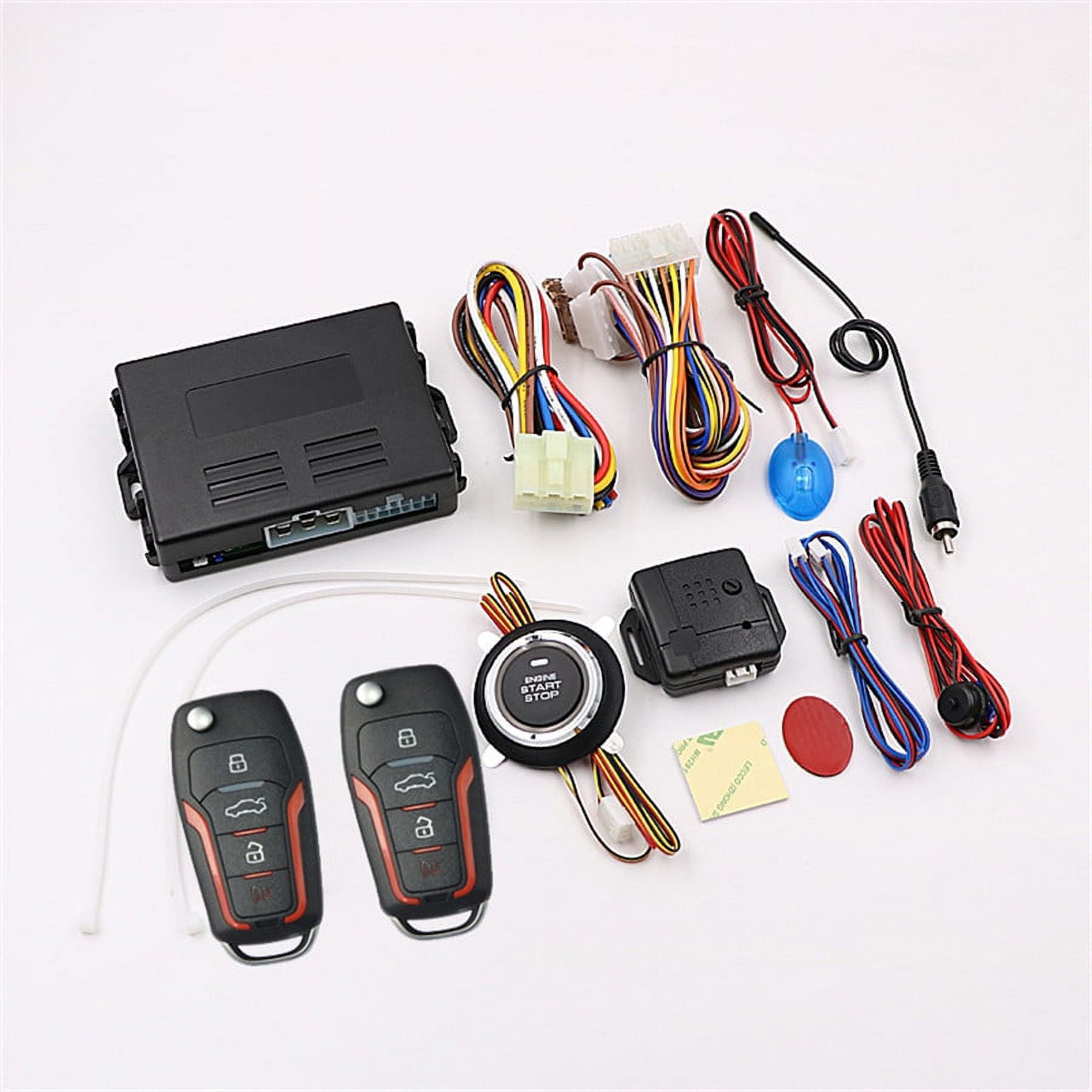 FYUU Keyless Entry Car Alarm System with Remote Engine Start and Push ...