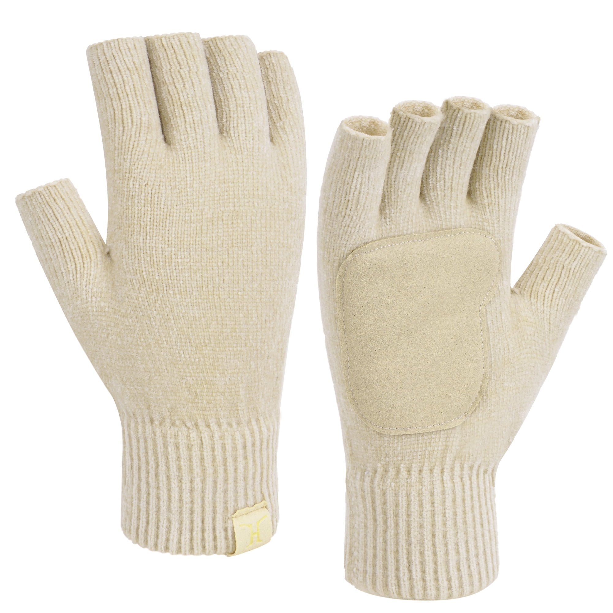 FZ FANTASTIC ZONE Winter Fingerless Gloves for Women Men, Chenille Warm ...