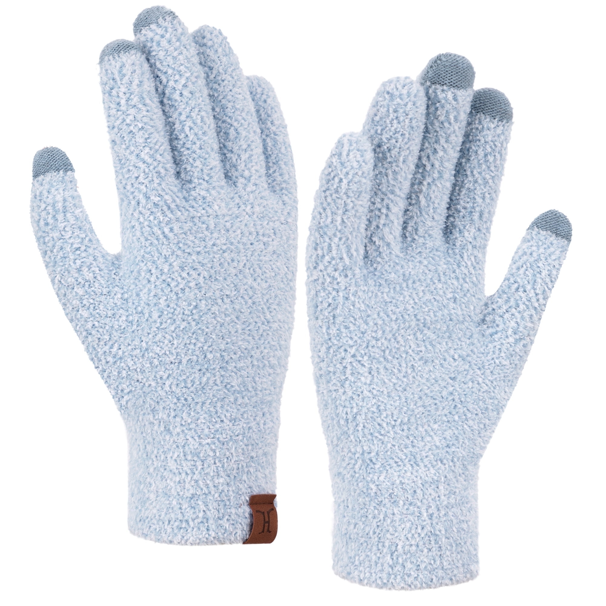 FZ FANTASTIC ZONE Womens Winter Touch Screen Gloves Fluffy Knit Elastic ...