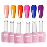 FZANEST Gel Nail Polish Set, 6pcs Neon Holiday Color Gel Polish KIT ...