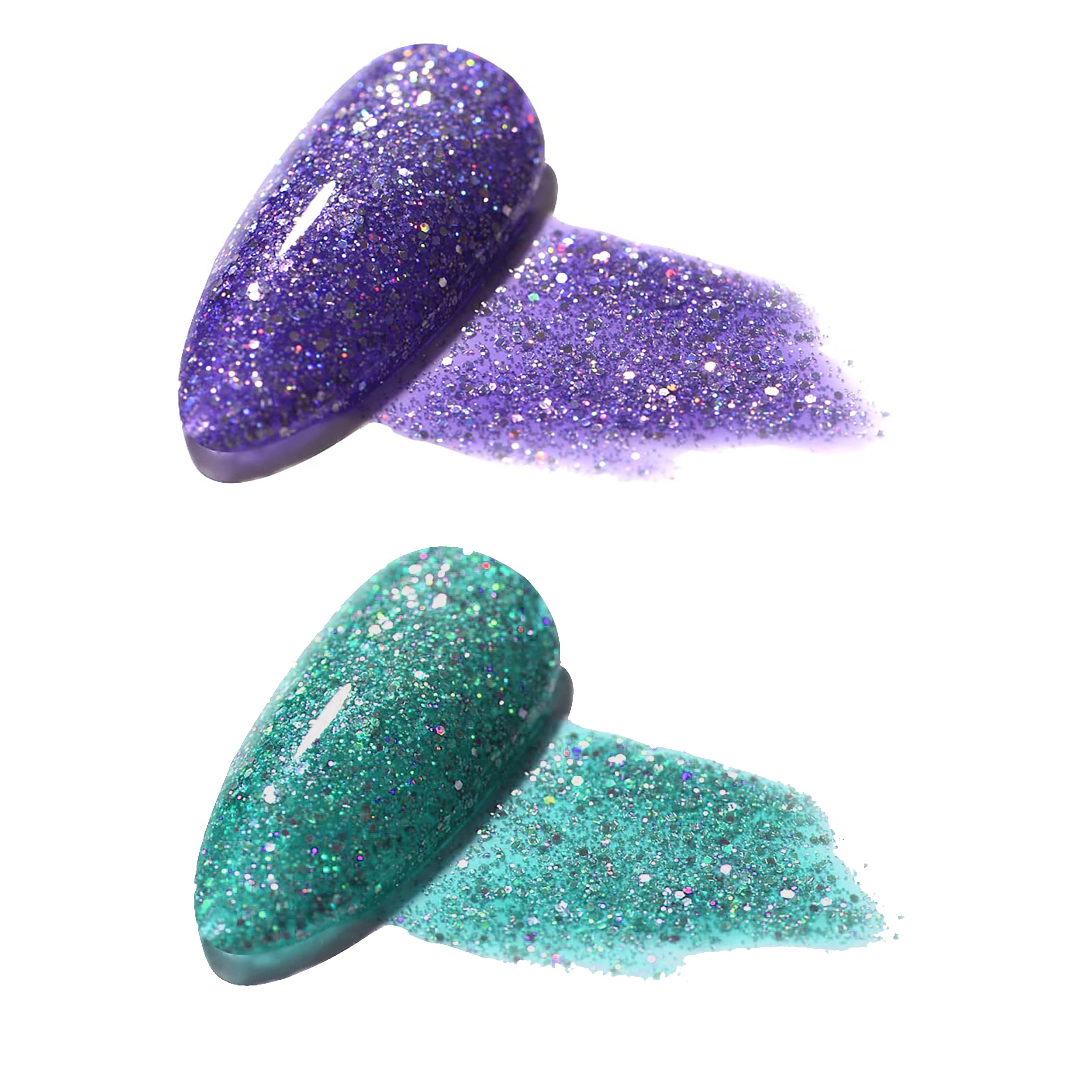 FZANEST Gel Nail Polish Set, UV Soak Off Glitter Gel, Blue Green ...