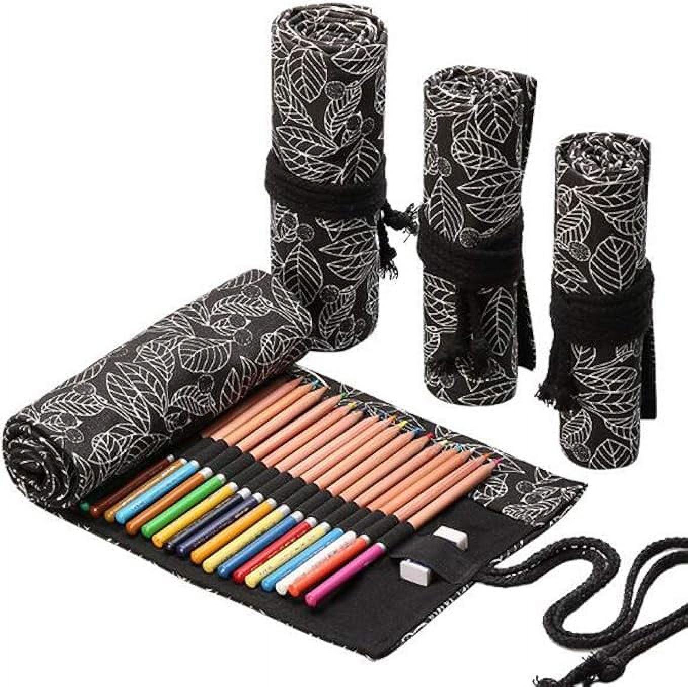 FZBNSRKO Canvas Pencil Wrap,36 Slots Colored Pencil Roll Up Wrap,Travel ...