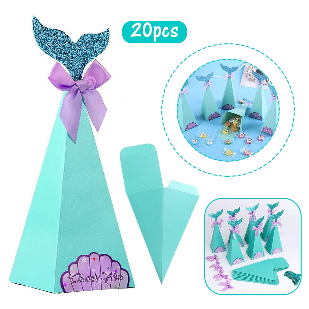 FZFLZDH 20 Pcs Mermaid Gift Boxes, Gift Wedding Party Candy Sweet Treat ...