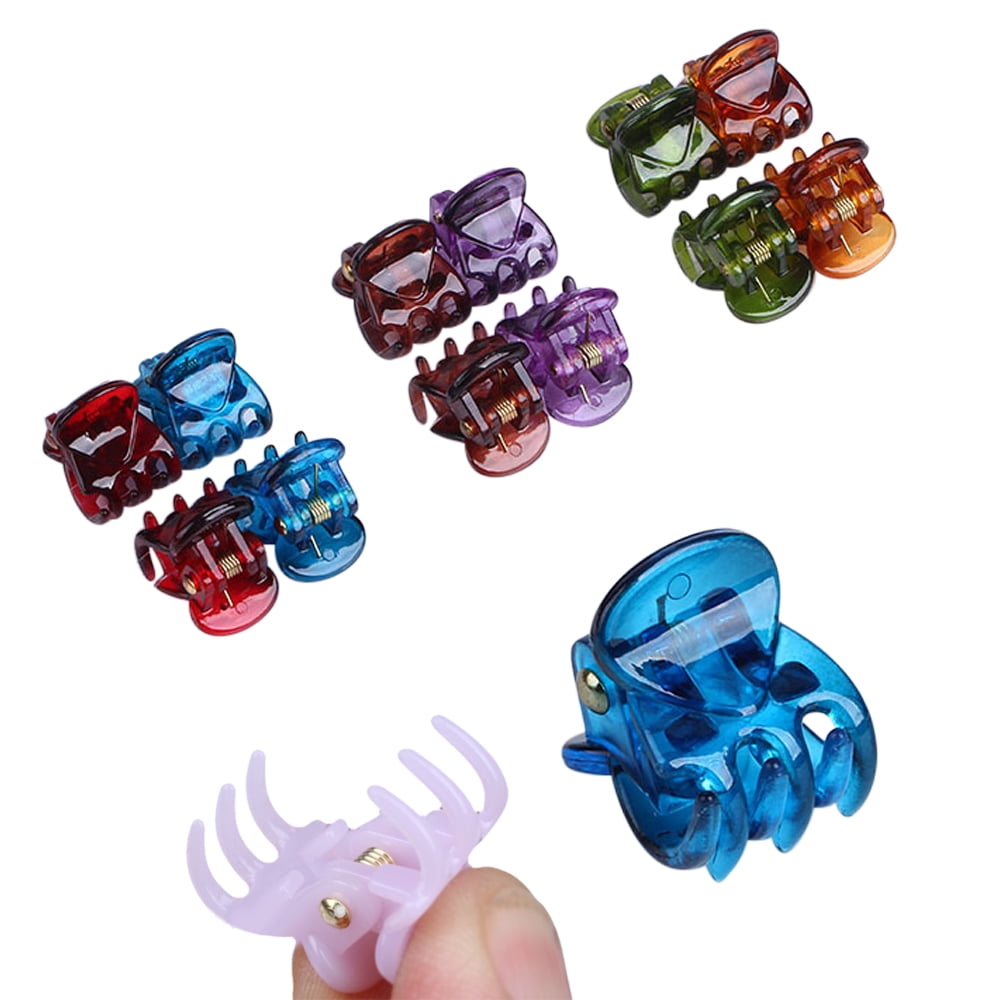 FZFLZDH 24 Pieces Mini Hair Claw Clips Plastic Hair Claws Pins Clamps ...