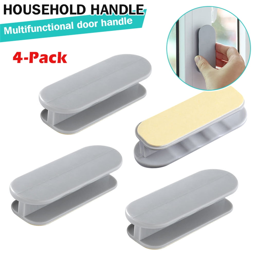 FZFLZDH 4 Pcs Self-Stick Push Pull Helper Instant Cabinet Knobs Drawer ...