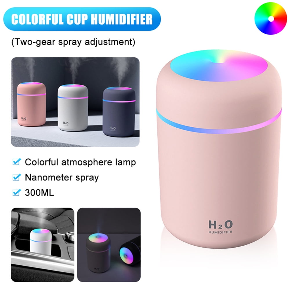 FZFLZDH Colorful Cool Mini Humidifier, USB Personal Desktop Humidifier ...