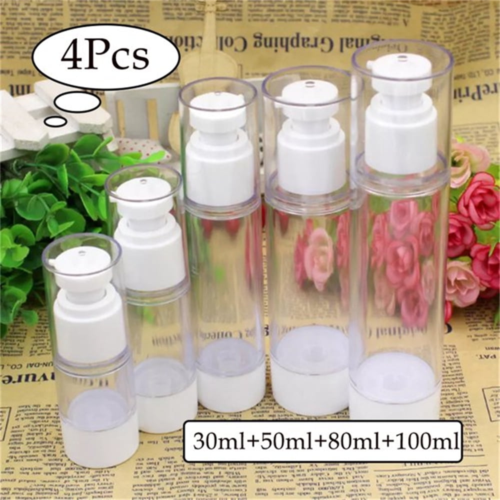 FZFLZDH Empty Pump Bottles, Airless Pump Bottle Dispenser 4pcs, Vacuum ...