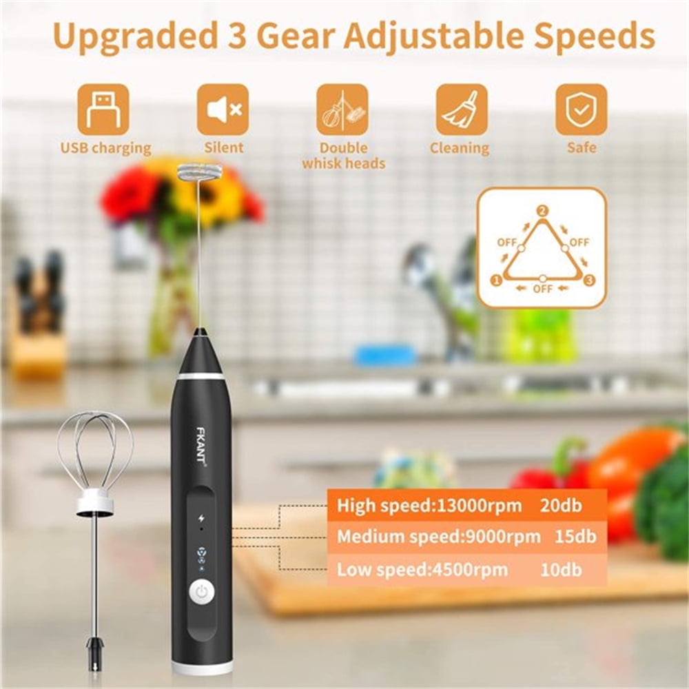 FZFLZDH Immersion Blender Cordlesss Foam Maker USB Rechargeable Small ...