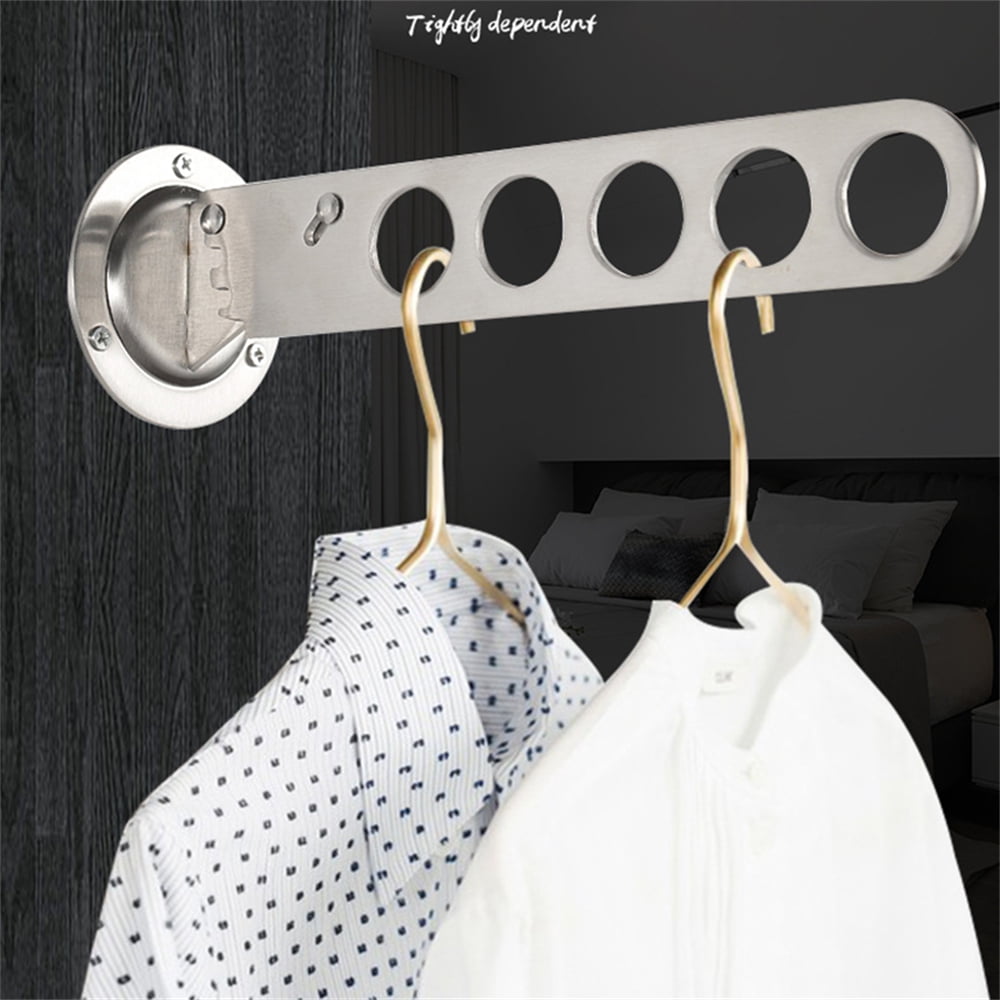 FZFLZDHO Folding Clothes Hanger -Wall Mounted Clothes Hanger Rack ...