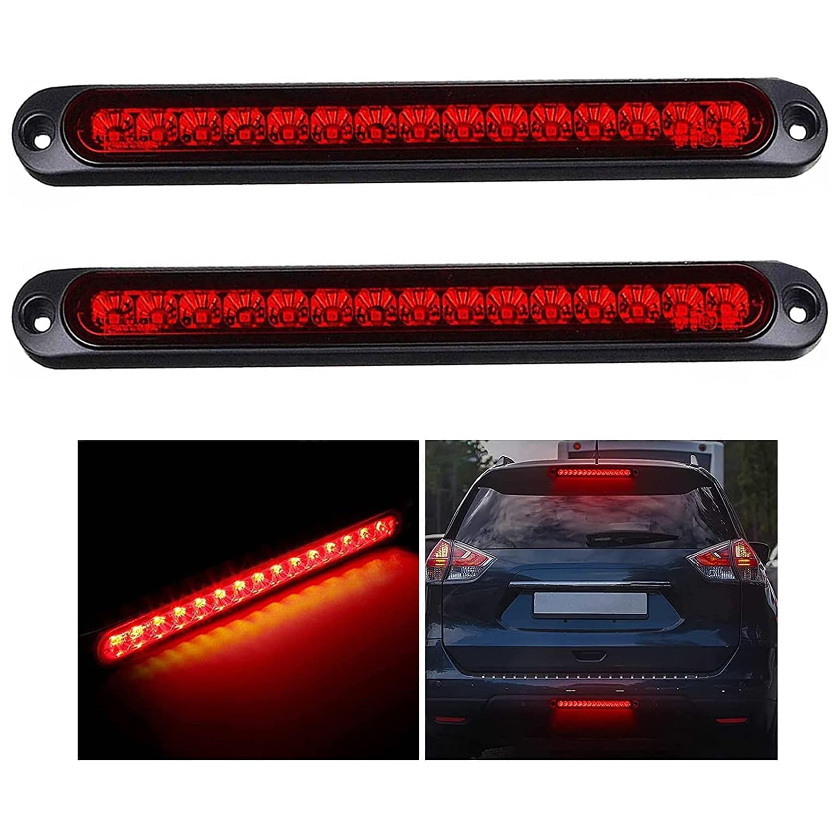 FZJDSD 2Pcs 10" 15 SSF20 LED Trailer Brake Tail Light Bar IP67 Waterproof Stop Turn Tail Lights ...