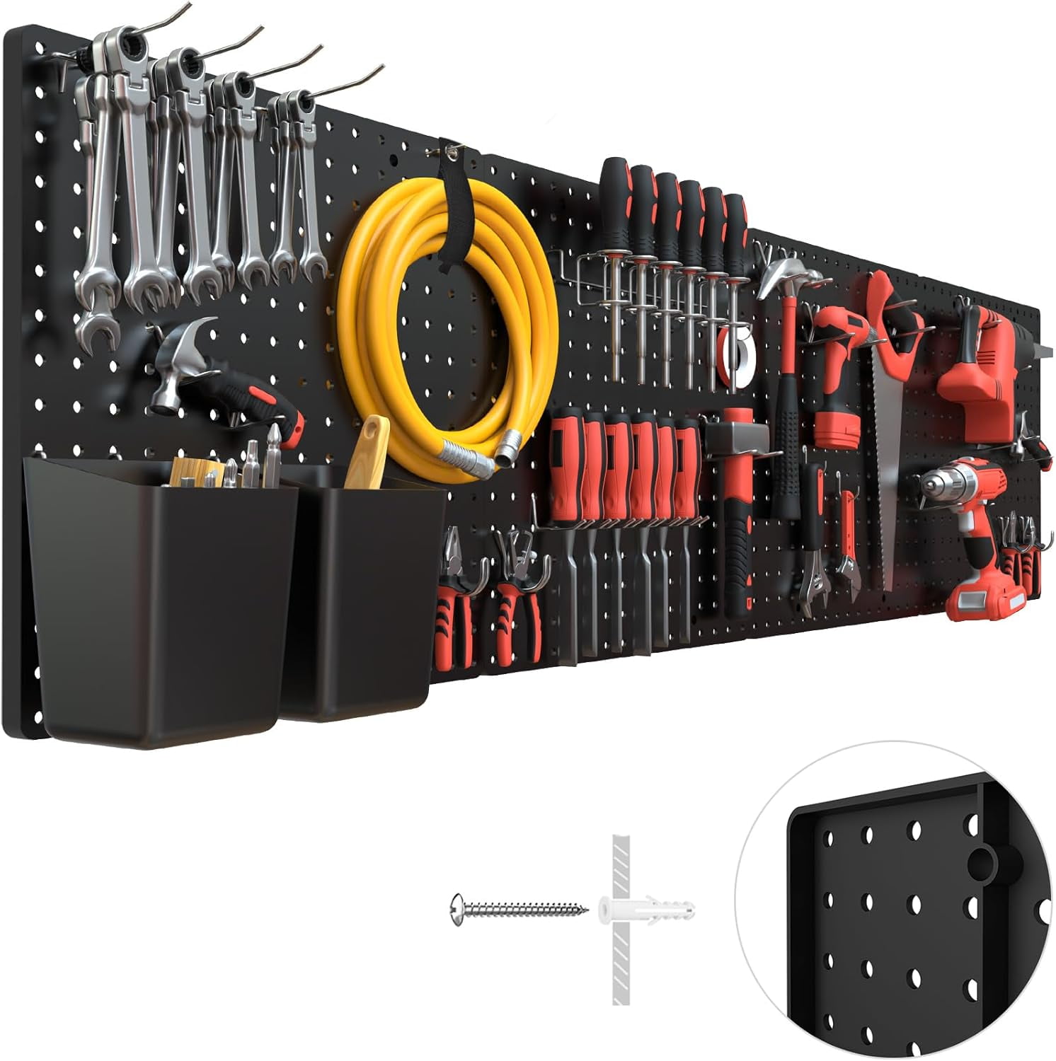 FZK Peg Board,Pegboard 32"*32",Pegboard Wall Organizer with Strong Ribs ...