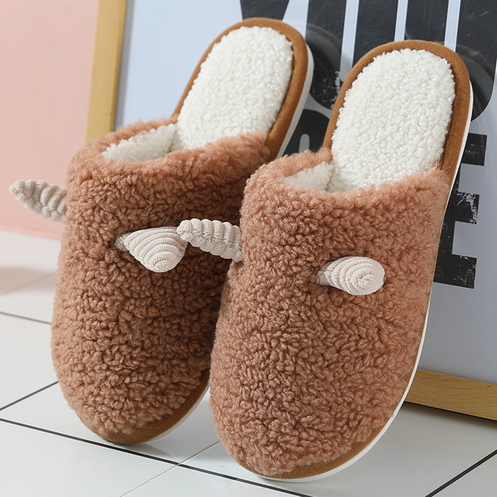 FZM Slippers Men Couple Models Cotton Drag Autumn And Winter Home ...