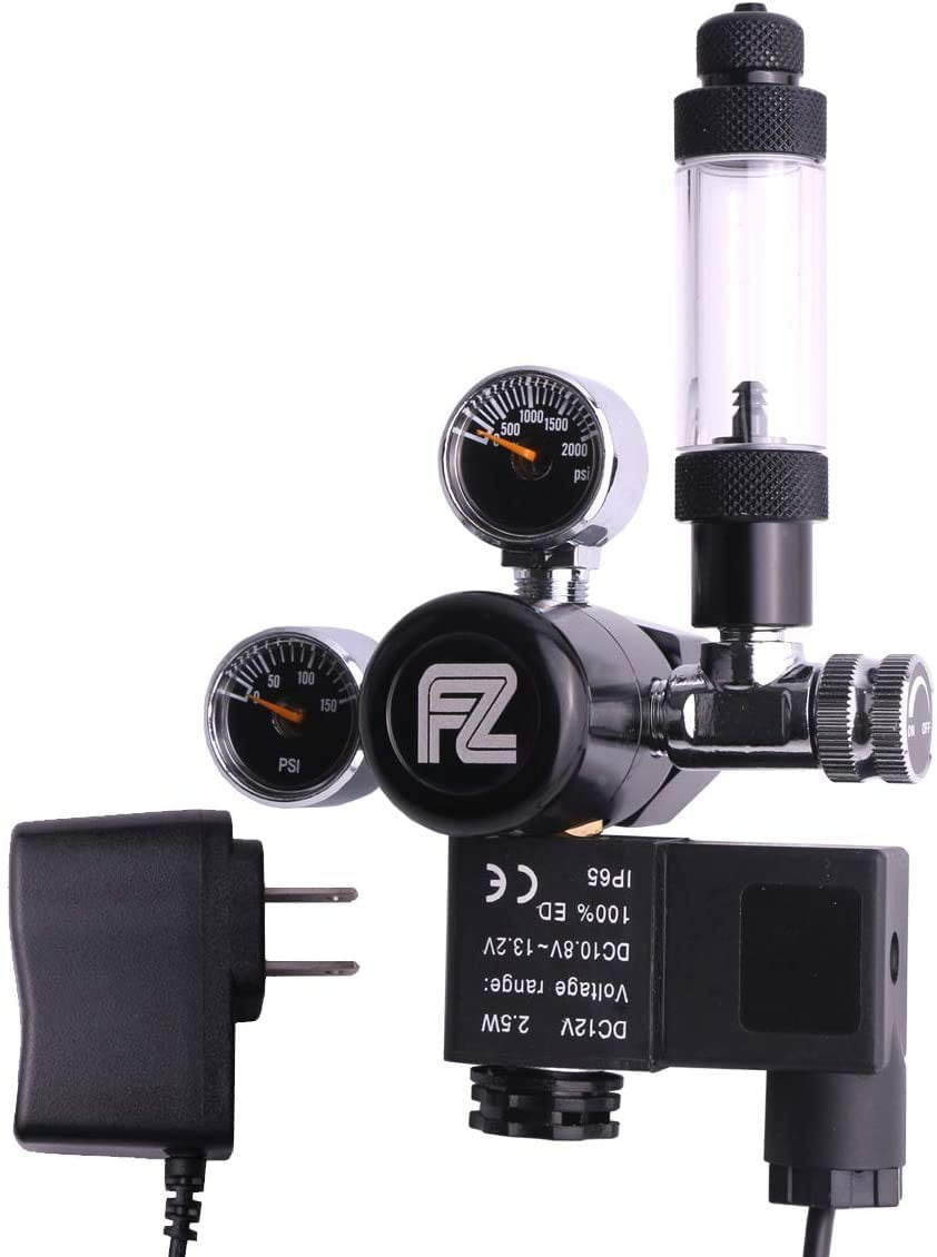 Fzone Aquarium CO2 Regulator, Dual Gauge Display, Bubble Counter, Check ...