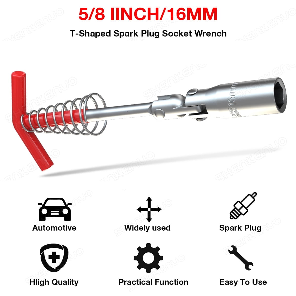 FZPJJNB 1pc Universal Spark Plug T-Wrench Spanners T-Handle Allen Key 5 ...