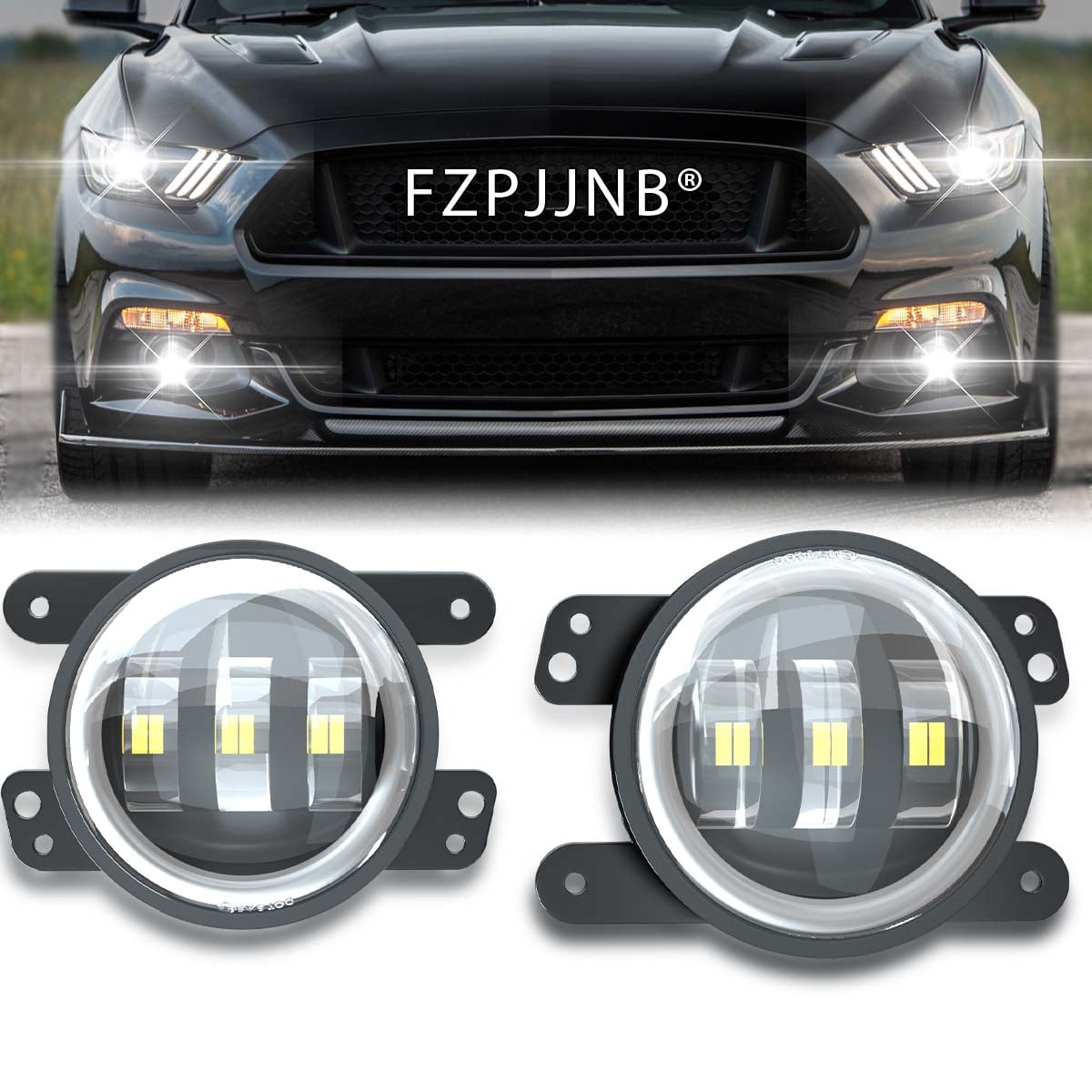 FZPJJNB 2pc 4 Inch Round Led Fog Lights Driving Lamps Front Bumper for ...