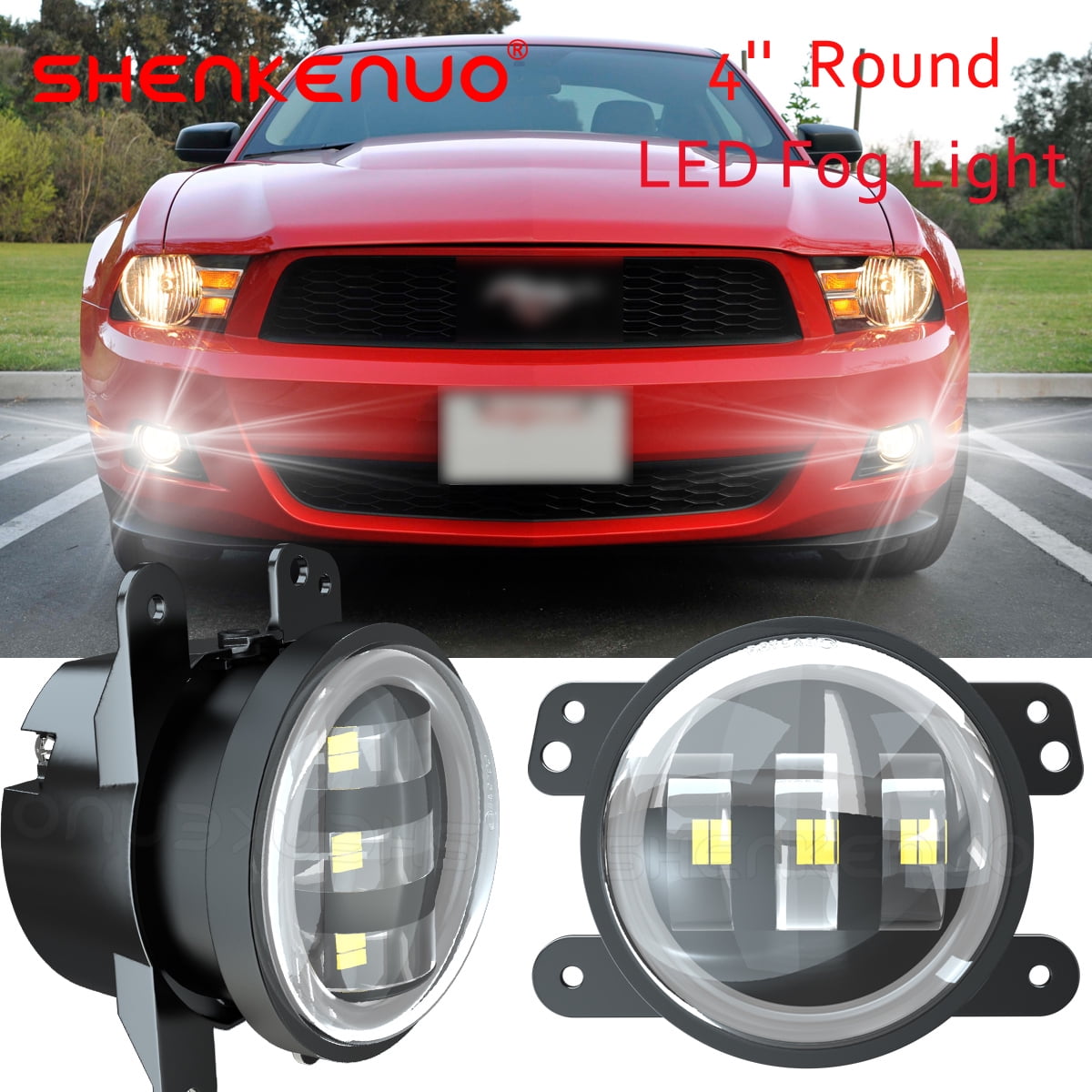 FZPJJNB 2pc 4 Inch Round Led Fog Lights Driving Lamps Front Bumper for ...