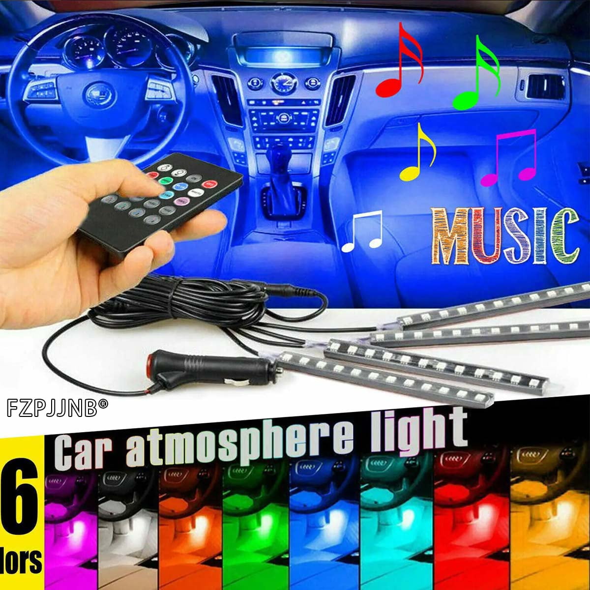 FZPJJNB 4pc LED RGB 48LED Strip Exterior Decorative Lights Fits Cart ...