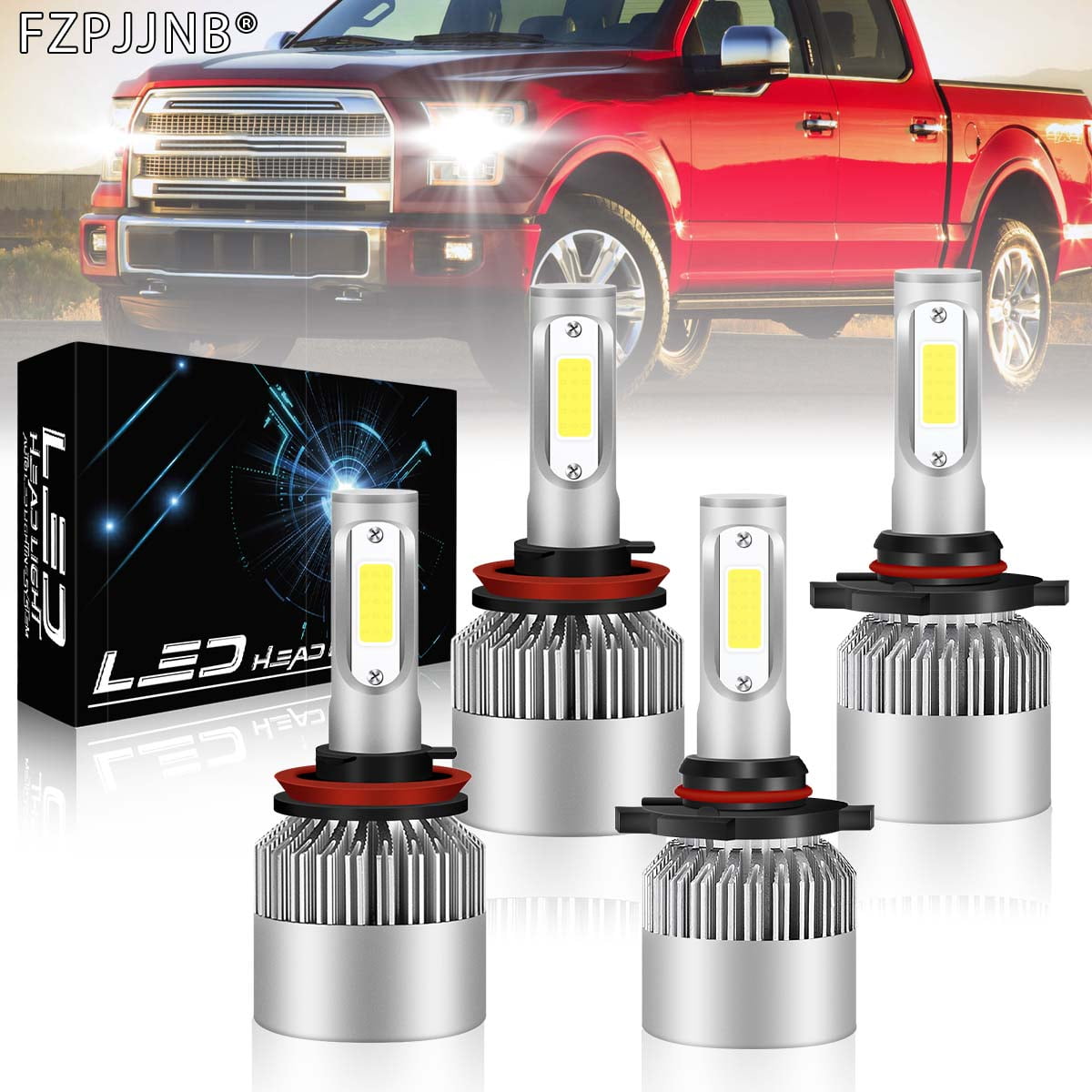 FZPJJNB 9005 H11 LED Headlight Automotive Bulb Fits Ford F-150 2015 ...