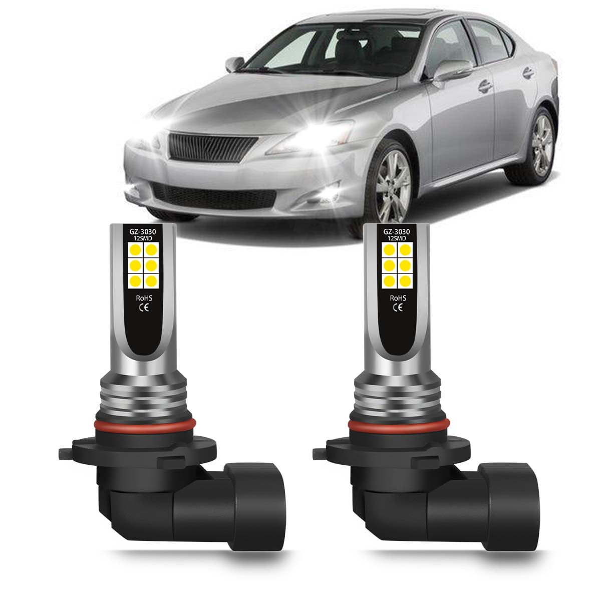FZPJJNB 9006 LED Headlight Bulbs for 2006-2010 Lexus IS250 IS350 1500 ...