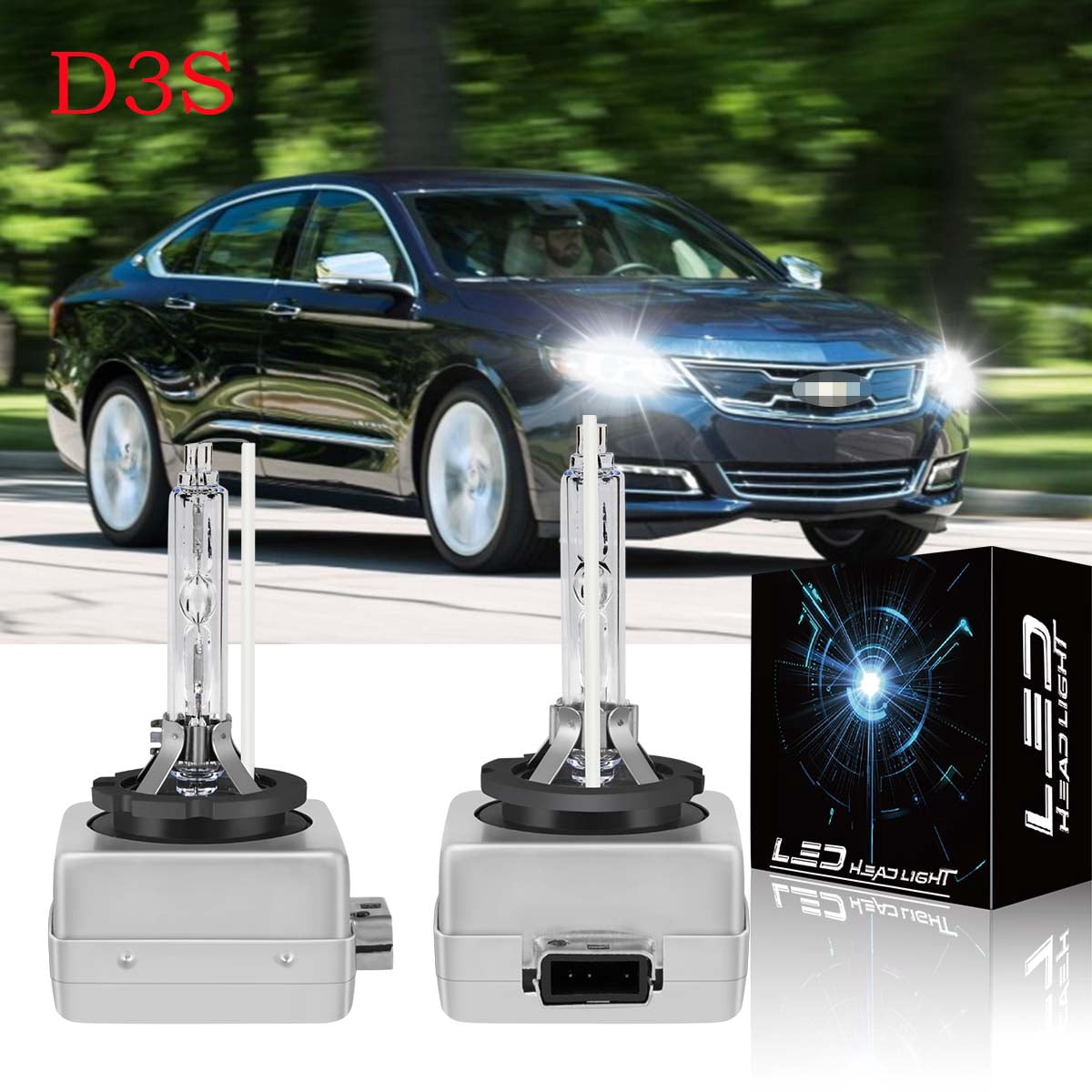 FZPJJNB For 2014-2020 Chevrolet Impala HID Headlight Bulbs D3S High/Low ...