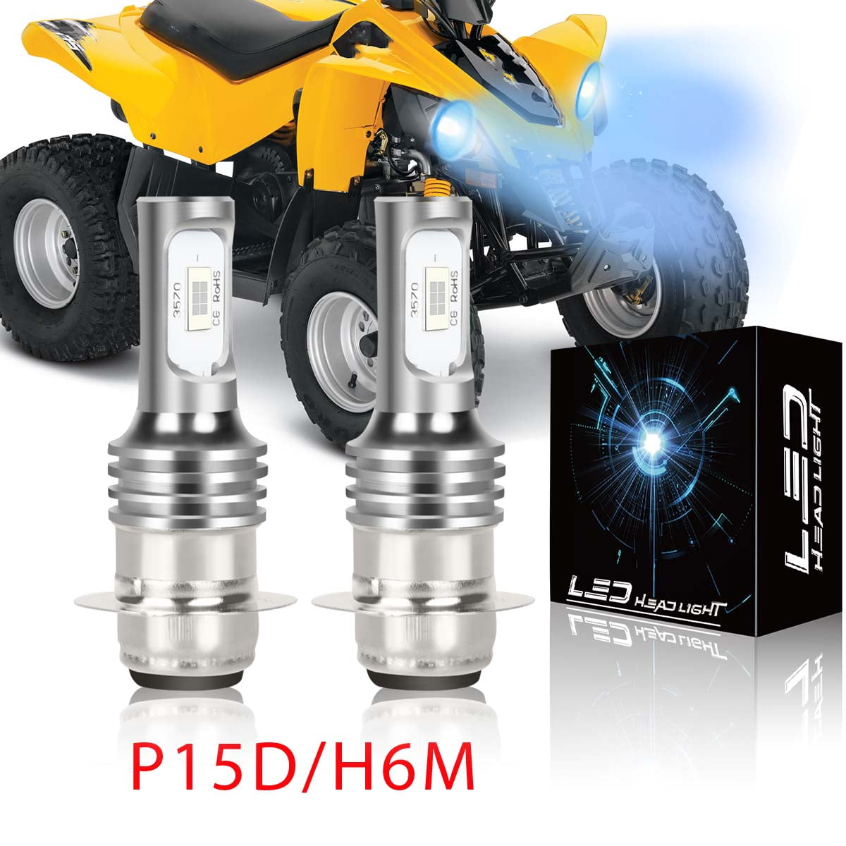 FZPJJNB For Can Am Ds90 Ds70 2008 -P15D H6M LED Motorcycle Bulbs,Super ...