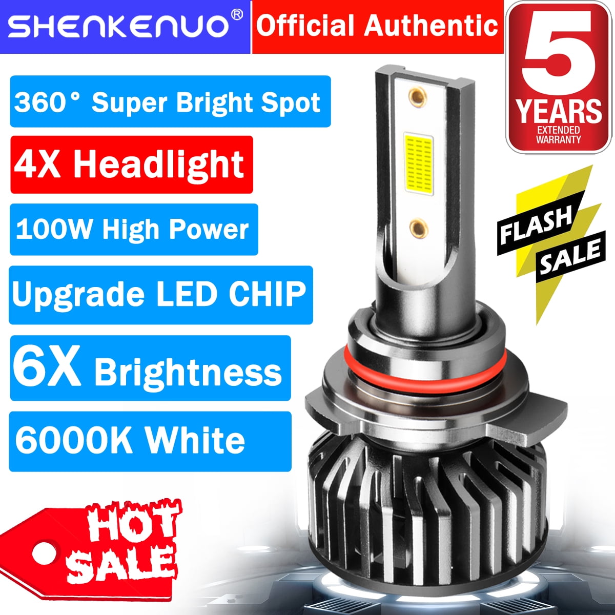 FZPJJNB For Ford Escape 2013-2020 LED Headlights Bulbs 9005+H11 High ...