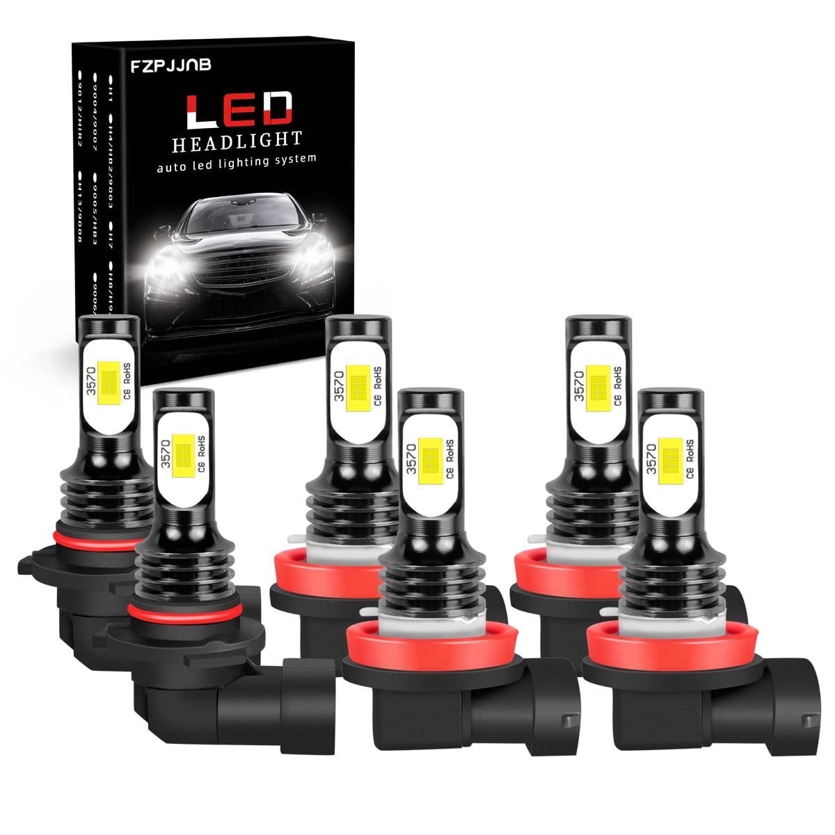 FZPJJNB For Honda Pilot 2006-2018 Led Headlight Bulbs 9005 H11 High/Low ...