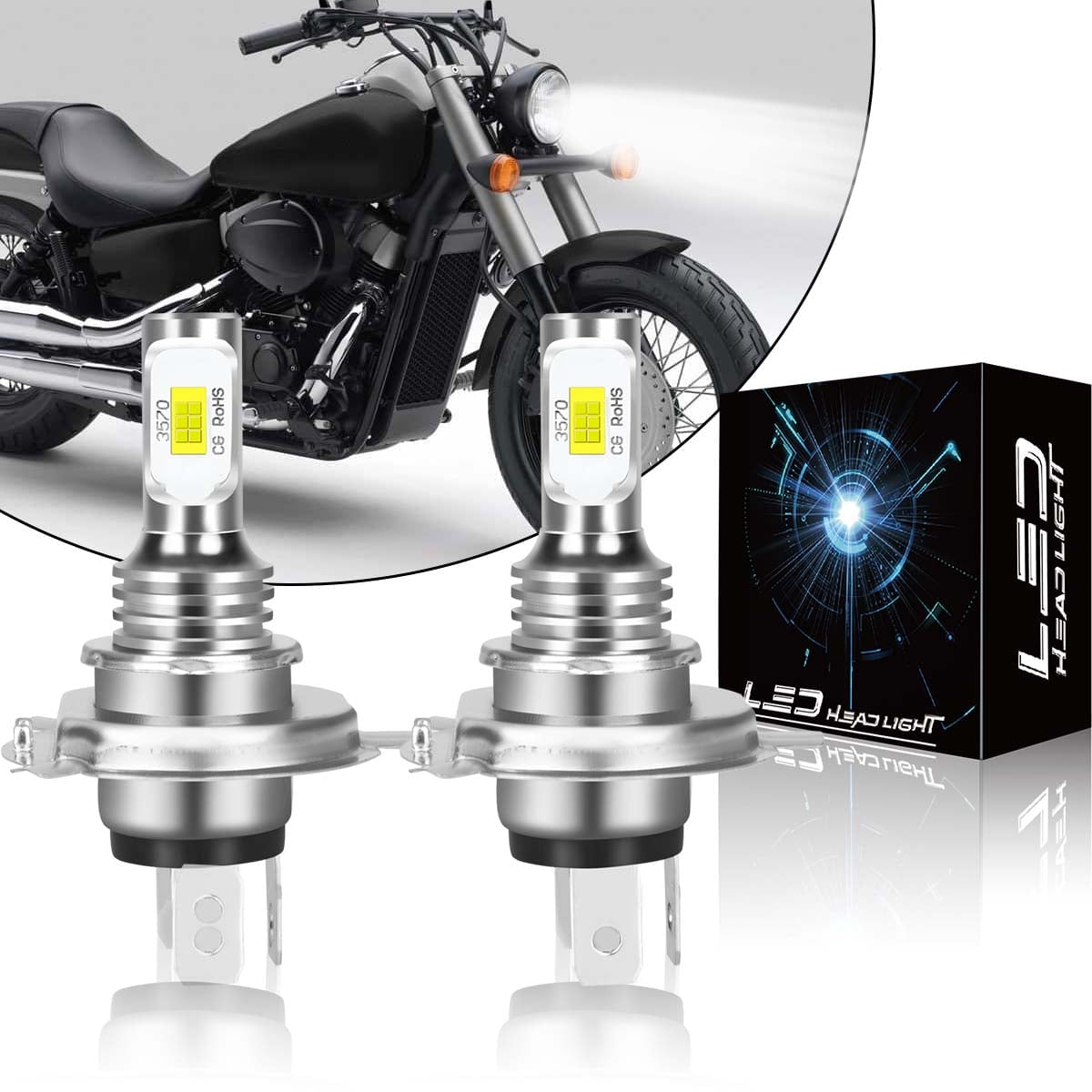 SHENKENUO LED Headlights Bulb for Honda Shadow VT750 Series 1998-2017 ...