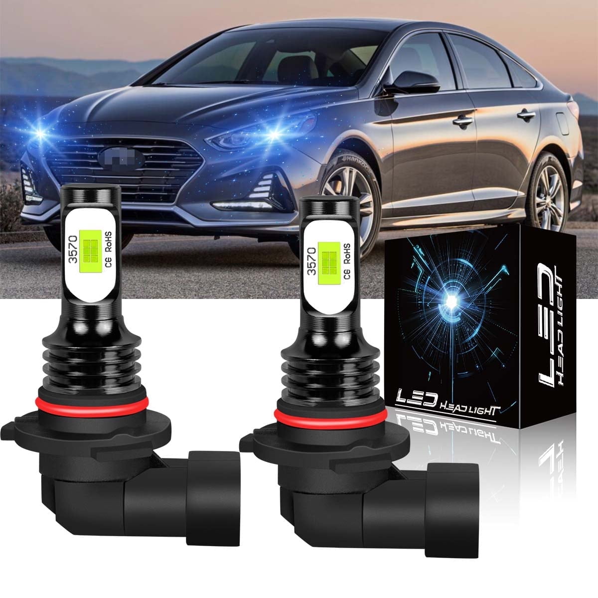 FZPJJNB For Hyundai Sonata 2015-2019 Led Headlights Ice Blue Bulb High ...