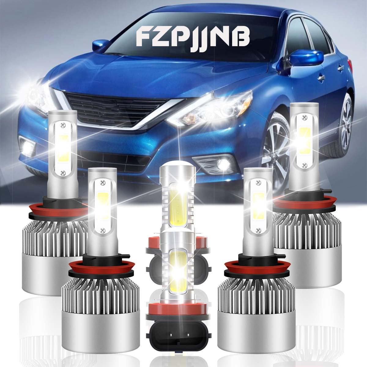 FZPJJNB For Nissan Altima 2007-2017 - H9 H11 LED Headlights Hi/Lo + H11 ...