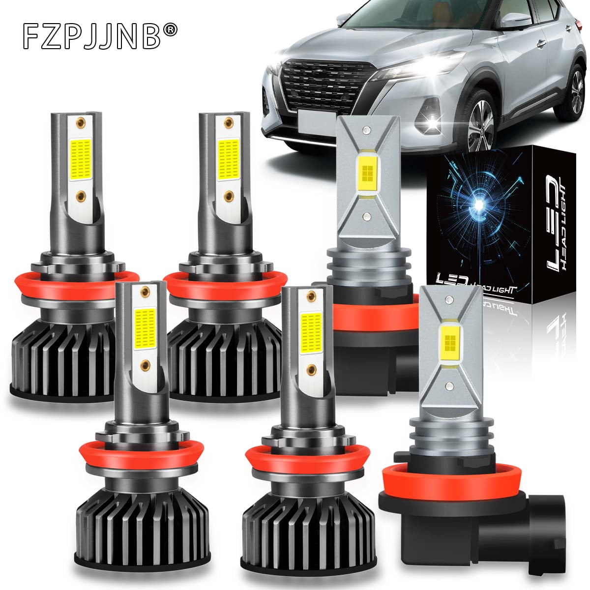 FZPJJNB For Nissan Kicks 2017-2021 LED Headlight Bulbs Kit High/Low ...