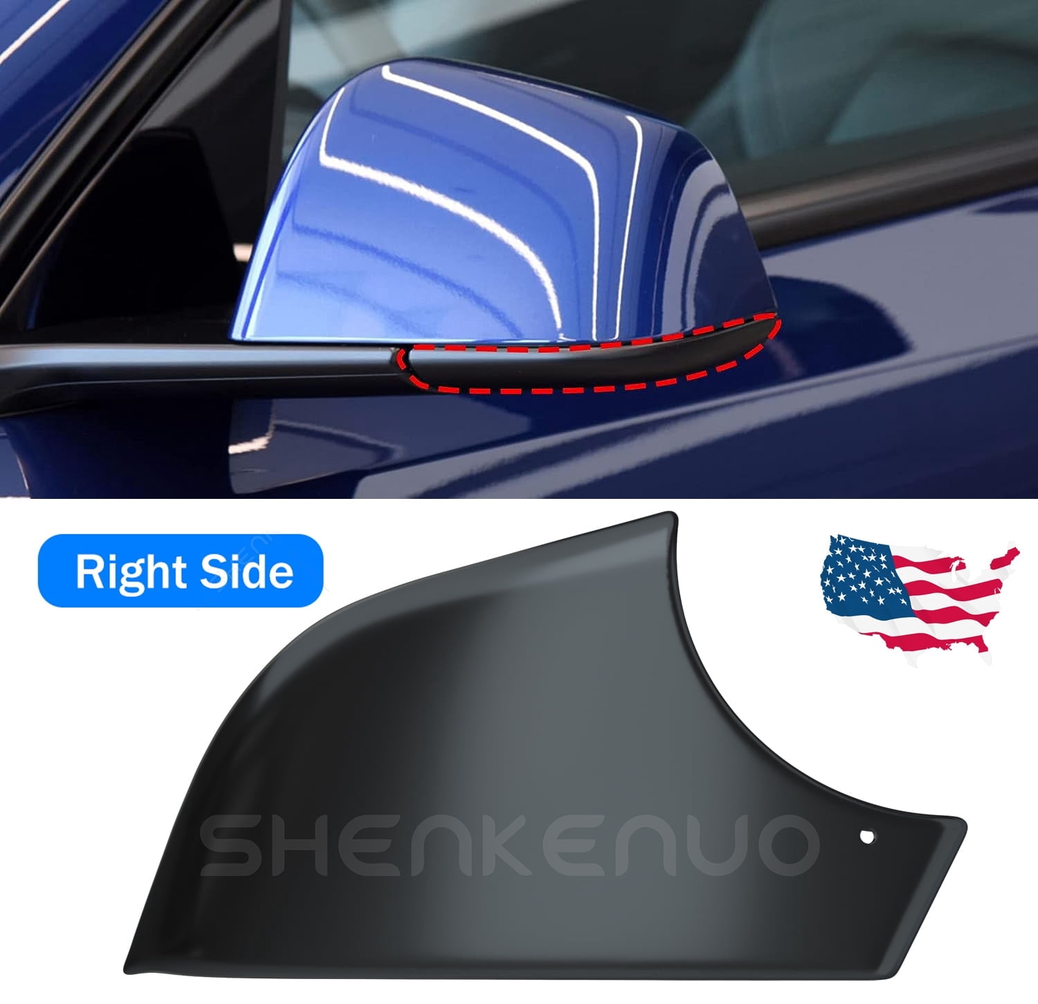 FZPJJNB For Tesla Model Y Right Driver Side Door Wing Mirror Cover ...