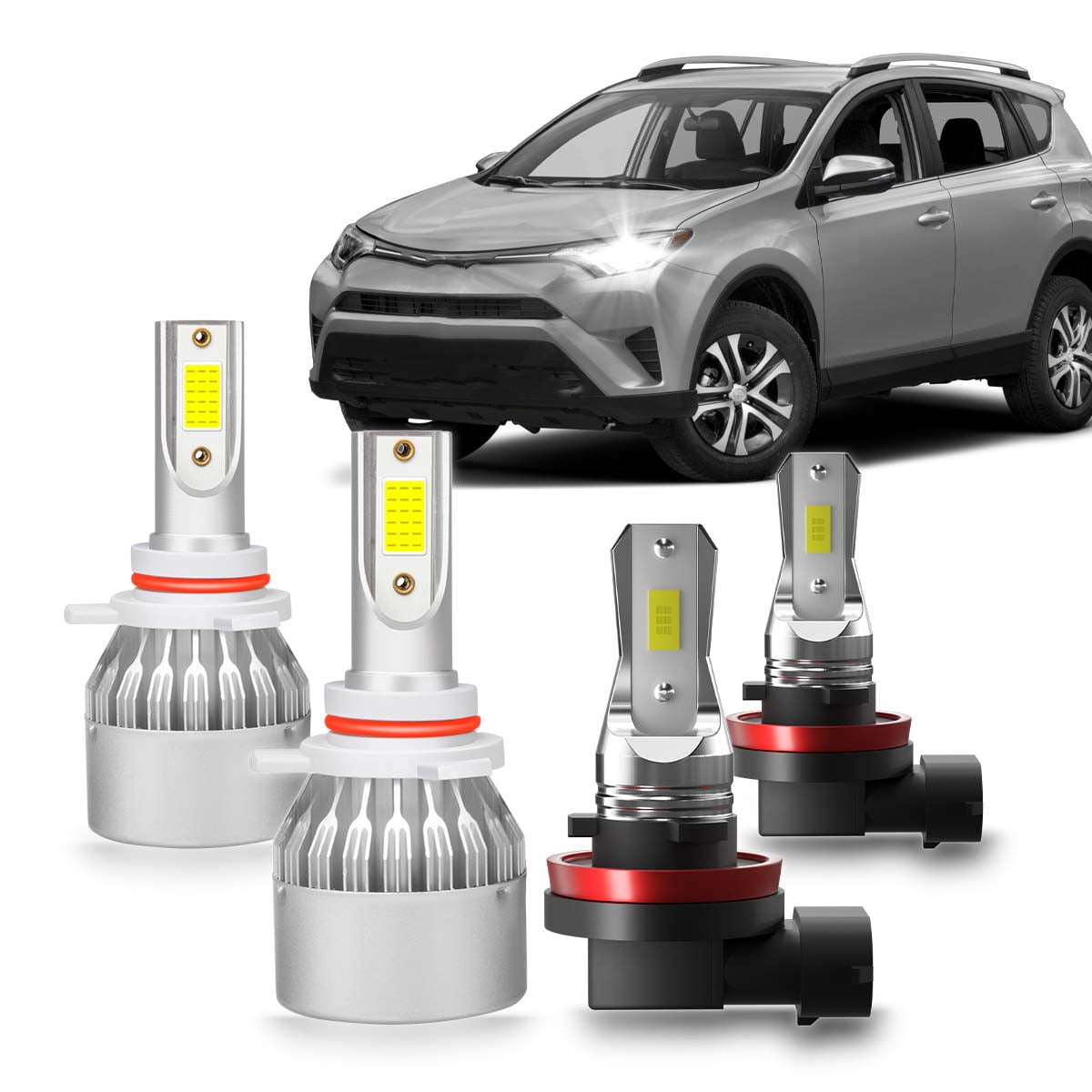 FZPJJNB For Toyota Rav4 2016-2018 - 4PCS LED Headlight Bulbs,9012 High ...