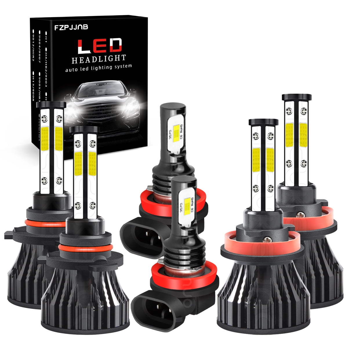 FZPJJNB H11 9005 High Low Beam For Toyota Highlander 2014 2015 2016 2017 2018 2019 Led ...