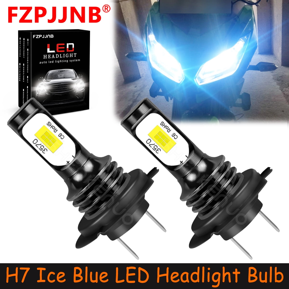 FZPJJNB H7 for Suzuki Gsxr 1000 750 600 Hayabusa Ice Blue Led ...
