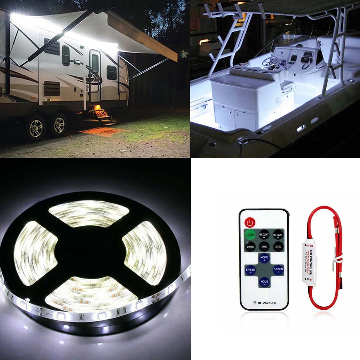 FZPJJNB LED Camper Motorhome RV Lights,16 feet of LED Awning Lights ...