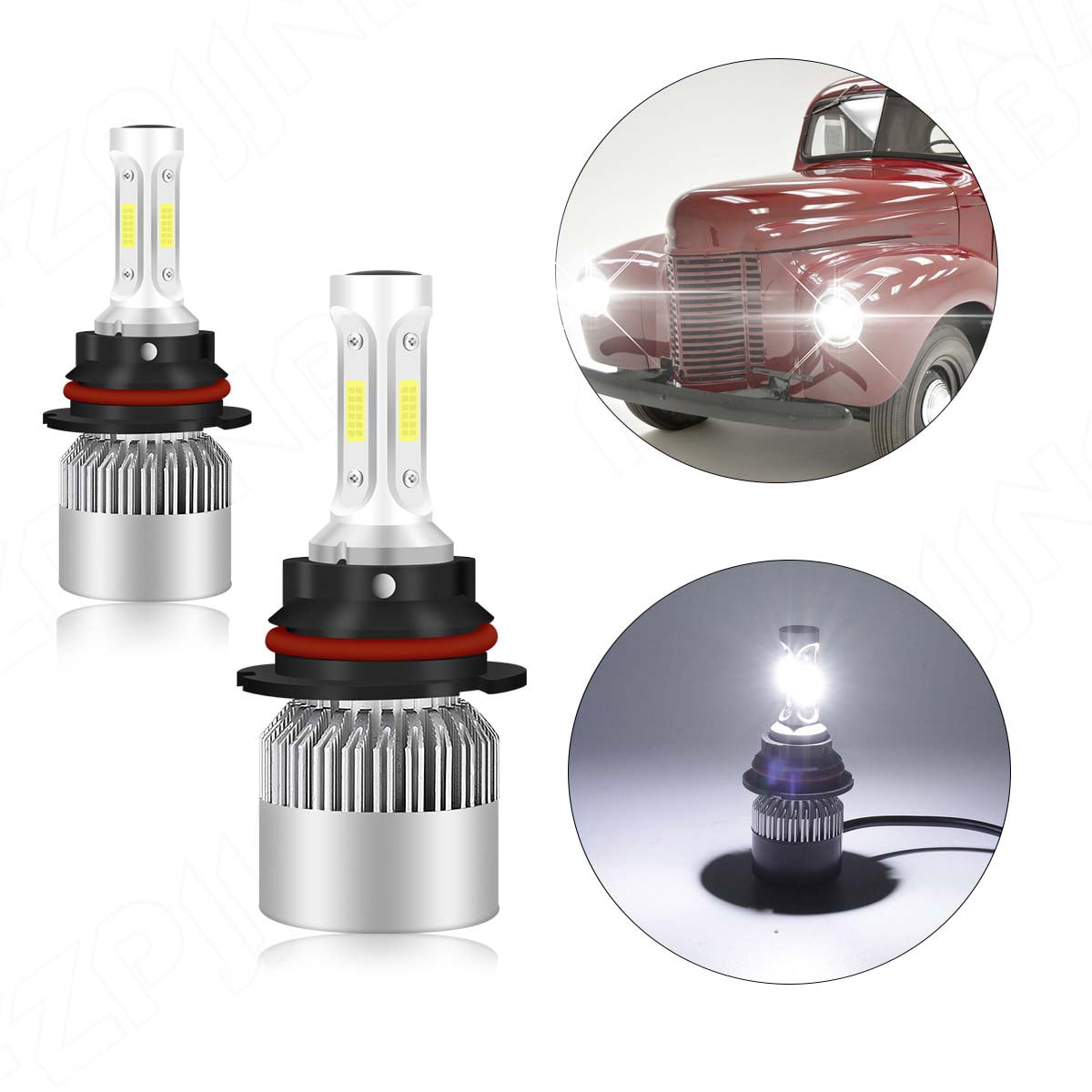 FZPJJNB LED Headlight Bulbs 9004 HB1 / 9007 HB5 6000K White for ...