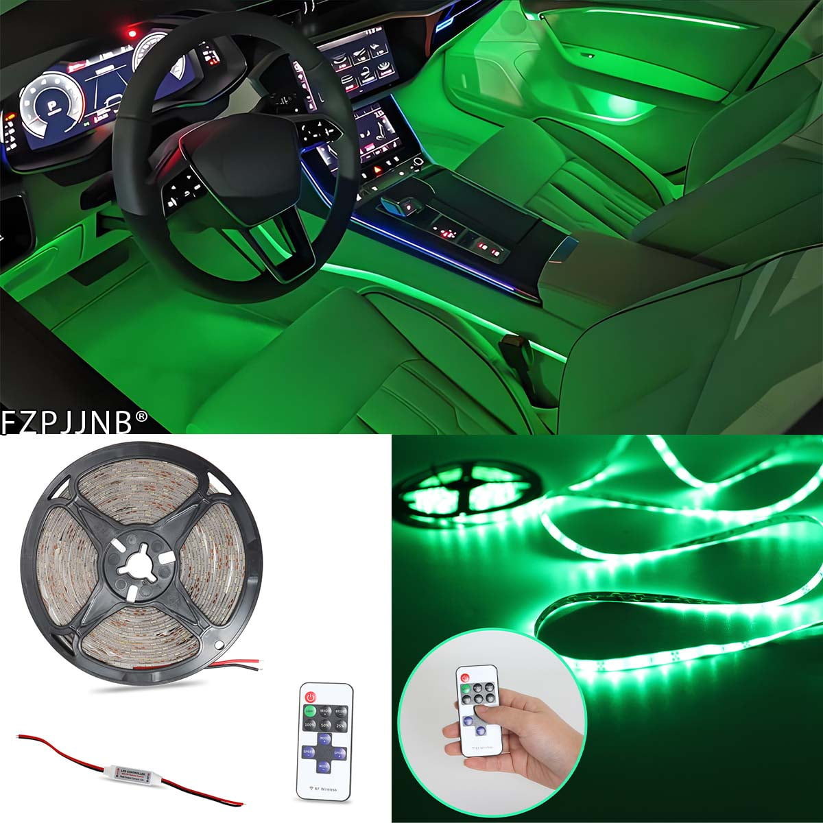 FZPJJNB RV Marine Boat 18 Feet Flexible green LED Strip Tape Lights 18 ...