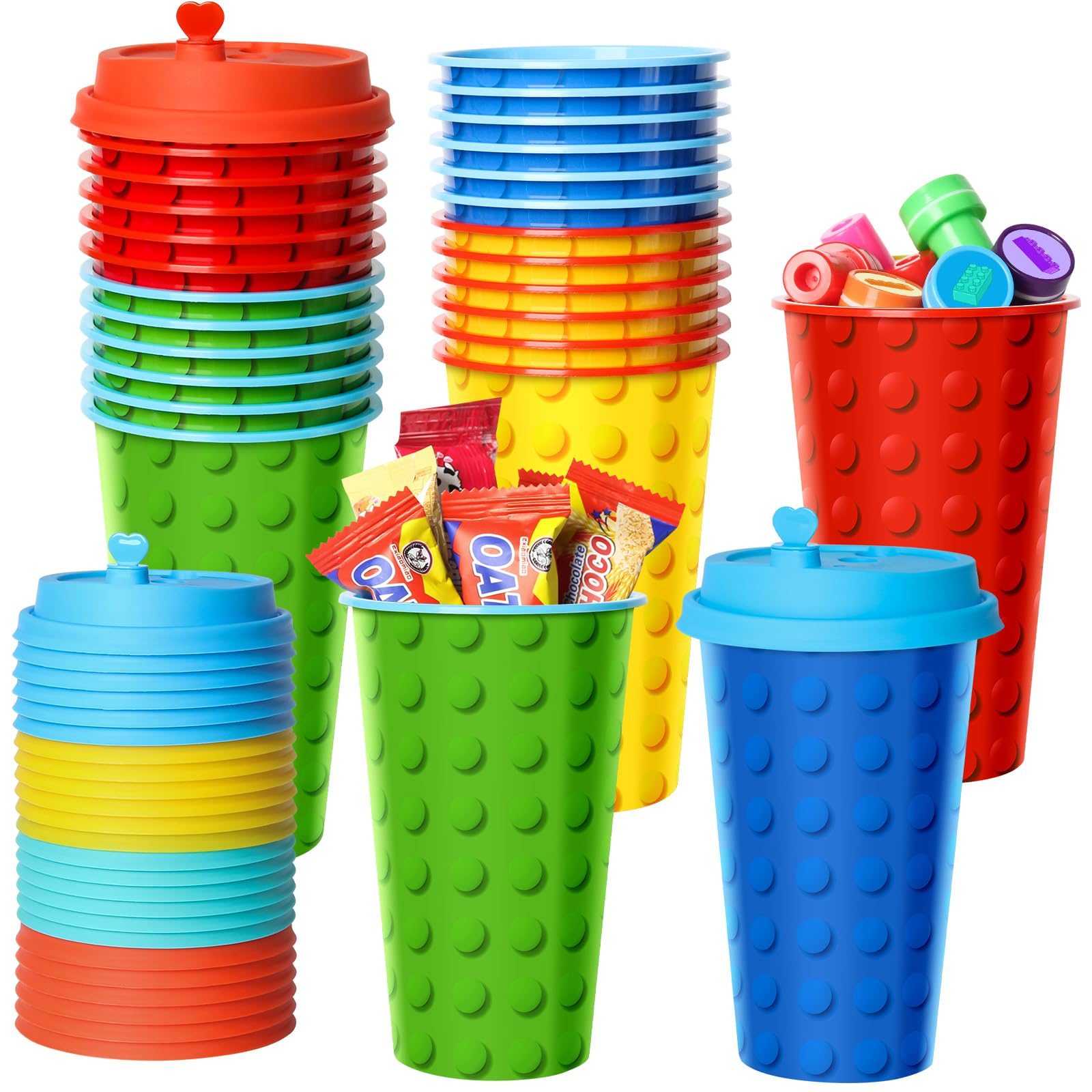 FZR Legend Building Blocks Party Favors Goodie Cups, 24 Pack Birthday ...